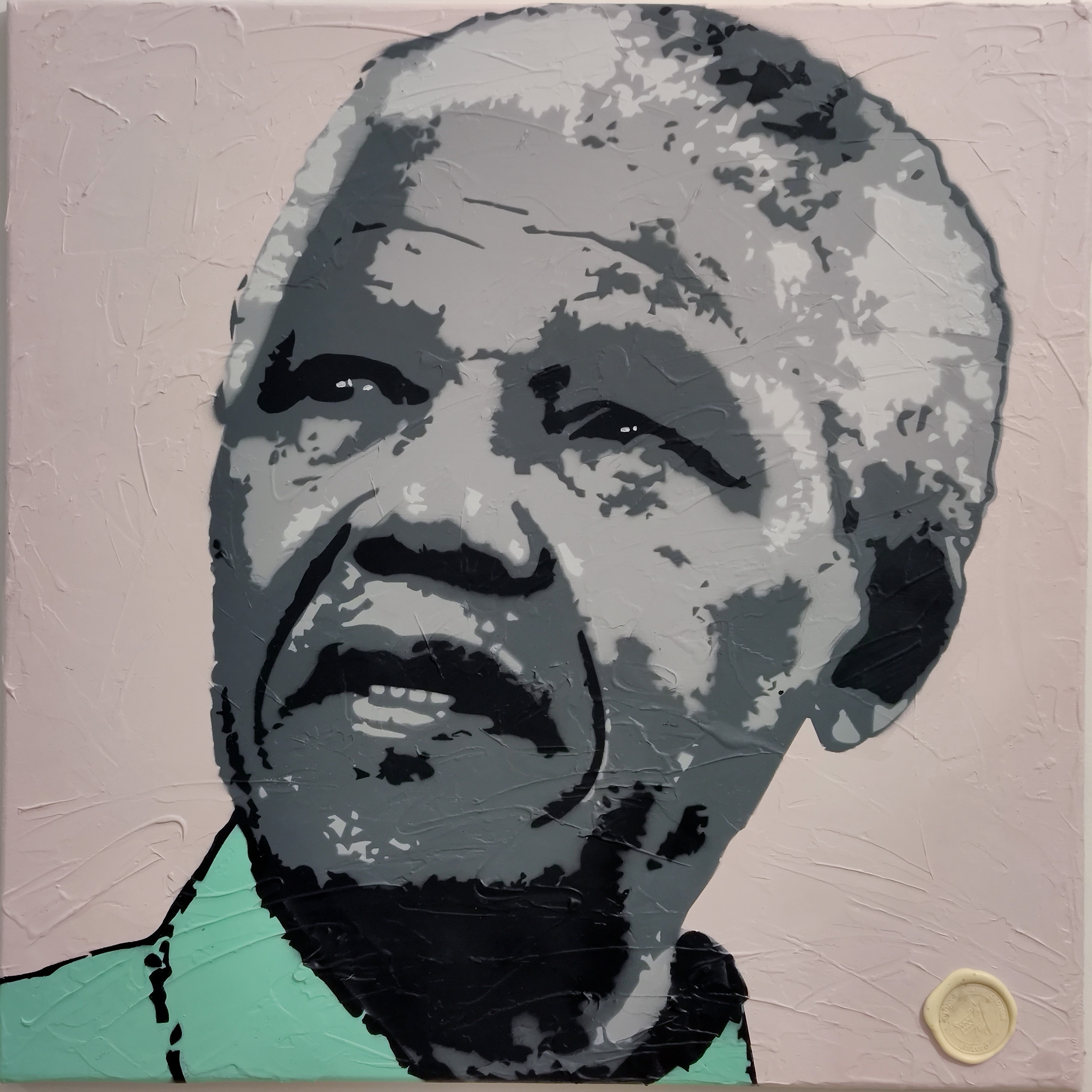 DED2008 - Never Forget Mandela (Rose), 2020 - Acrylique sur toile ...