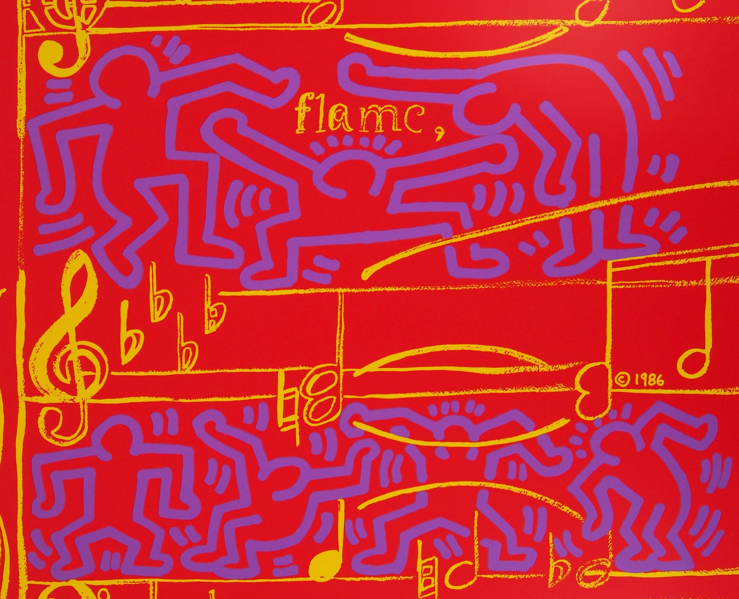 Keith HARING et Andy WARHOL - Dancing on Music Sheet, 1986 ...
