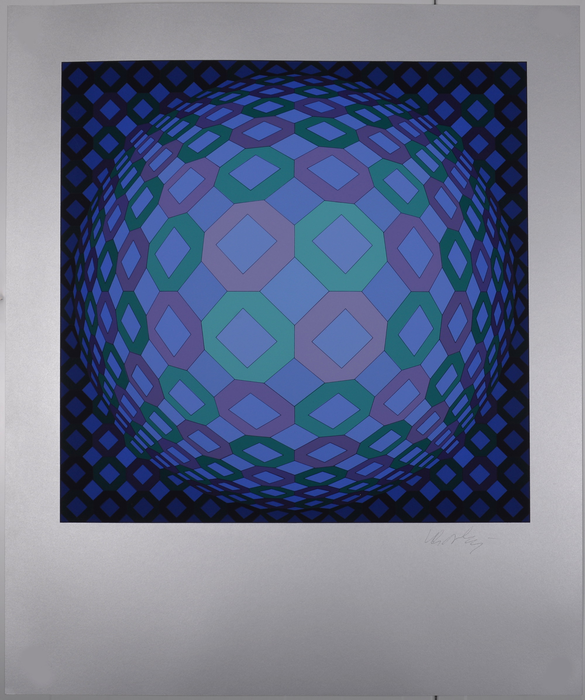 Victor VASARELY - Okta Pos, vers 1974 - Sérigraphie originale - Art contemporain - Plazzart