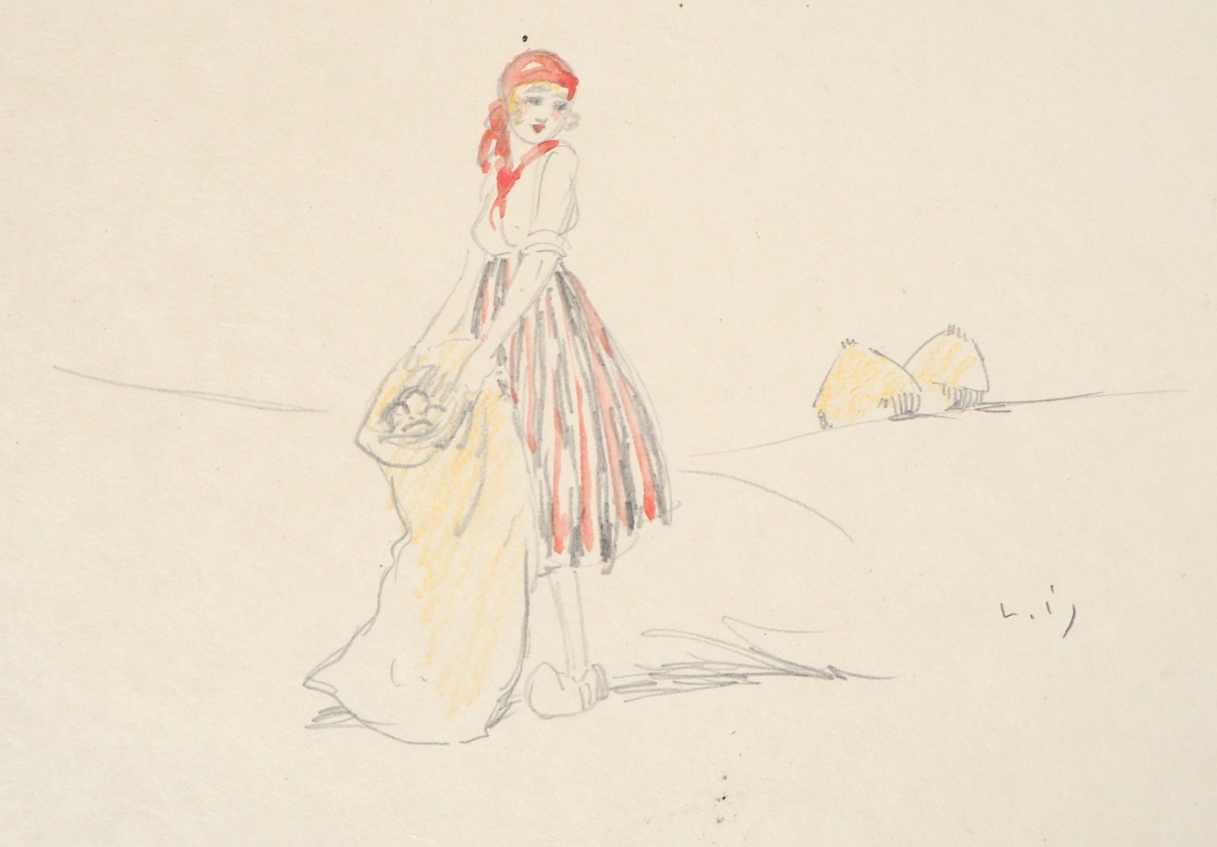 Louis ICART: The one who draws, c. 1917 - Etching signed in pencil and ...