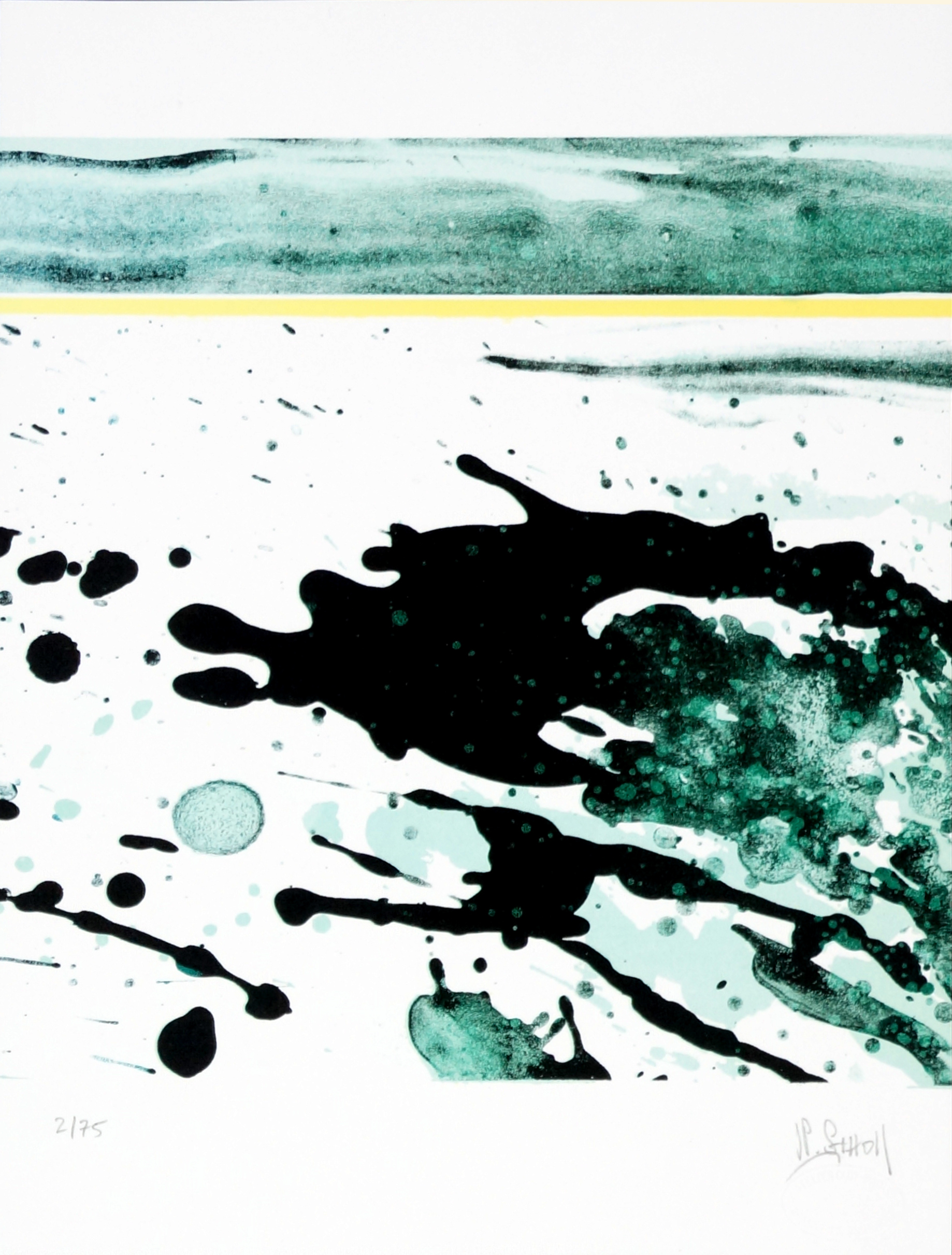 Jean-Pierre STHOLL - Fraktion against waves V, 2017 - Litografia originale firmata a matita ...