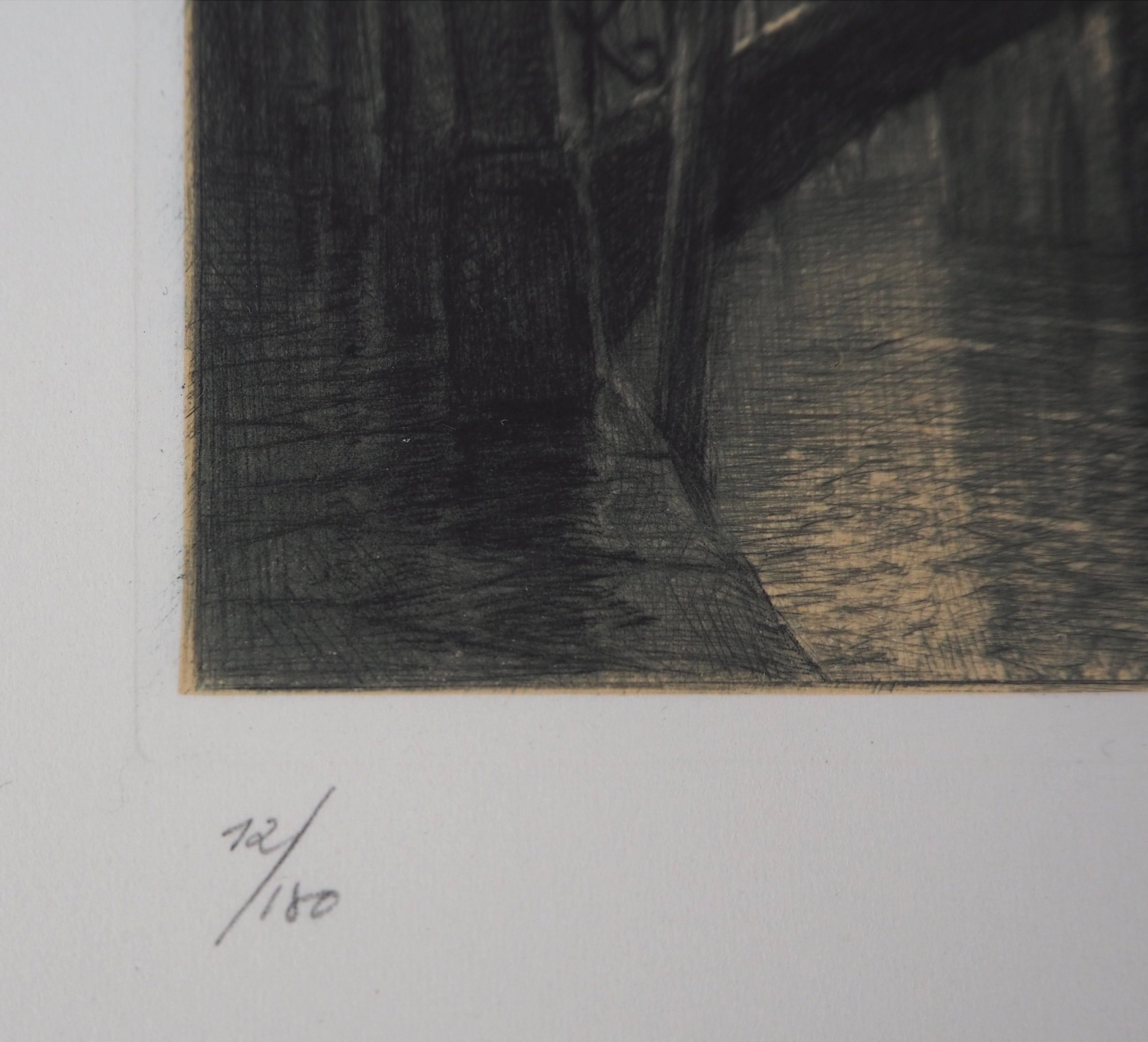 Jean Michel MATHIEUX-MARIE: Crepúsculo en Venecia - Grabado original firmado al lapiz - Arte ...