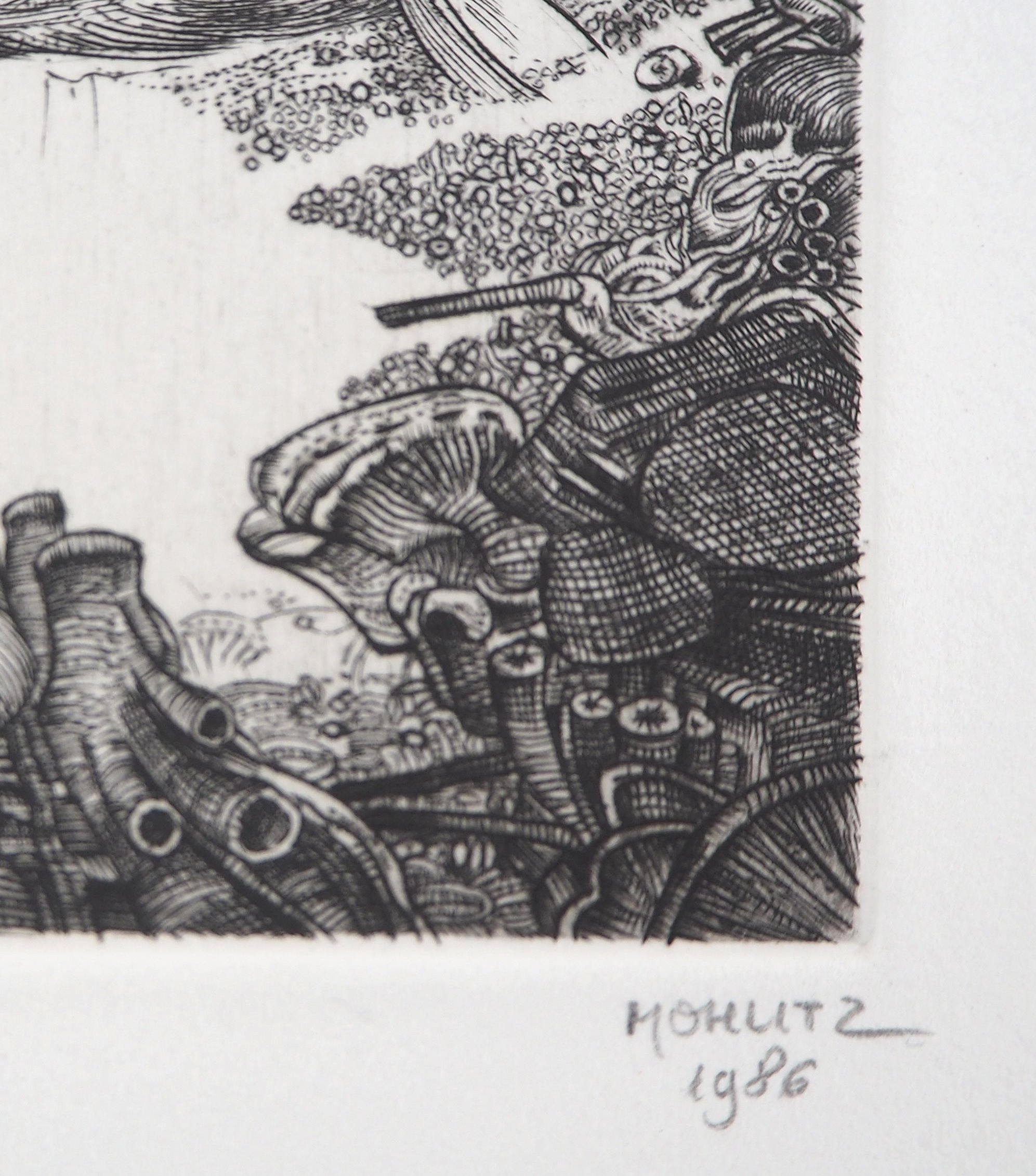 Philippe MOHLITZ: Au marais surrréaliste, 1986 - Grabado original firmado - Arte moderno - Plazzart