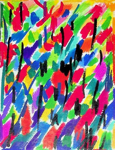 Françoise GALLE - Forêt fauve, 1994 : Pastel gras - Art contemporain ...