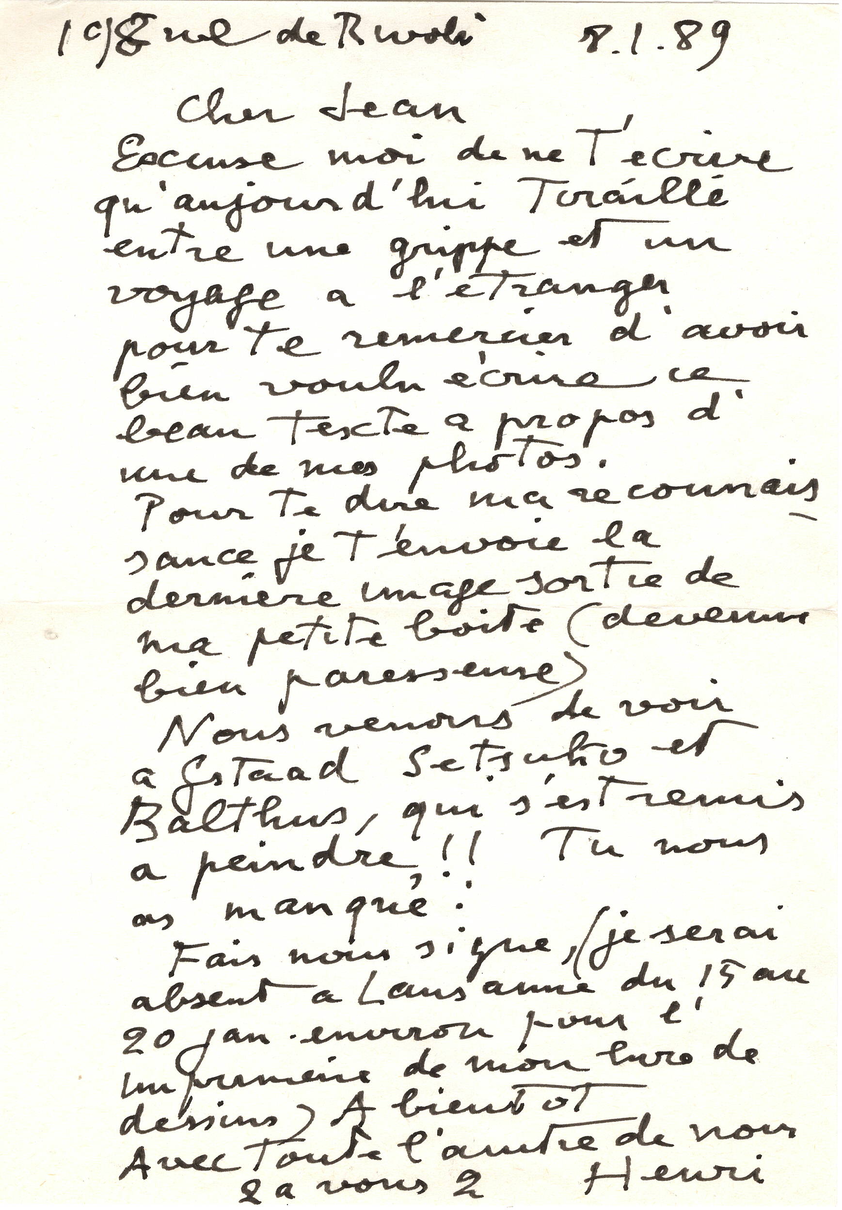 2 signed autograph letters and an artist proof by Henri CARTIER-BRESSON ...