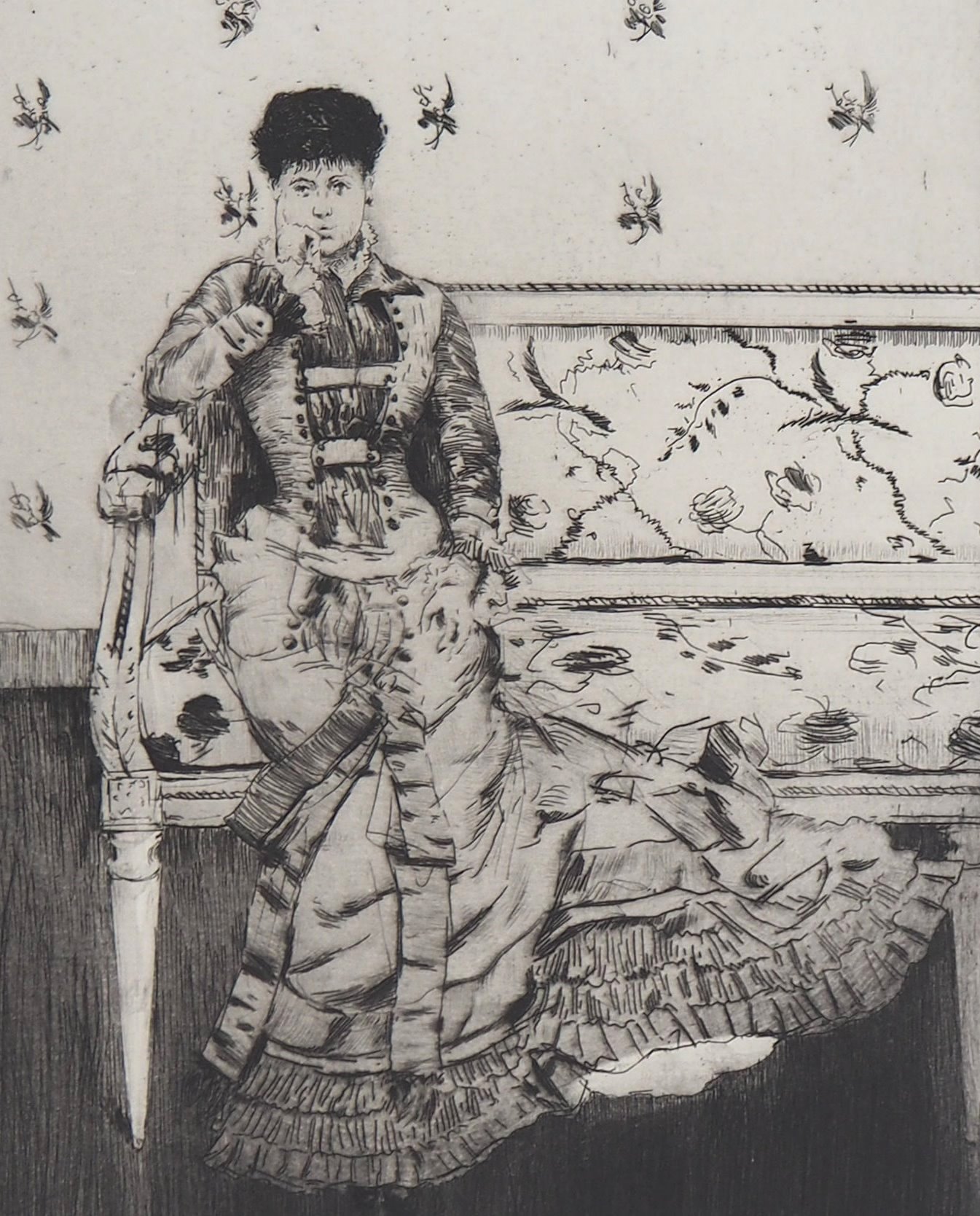 Norbert GOENEUTTE: Fantasy, Young woman on a sofa, 1877 - Original ...