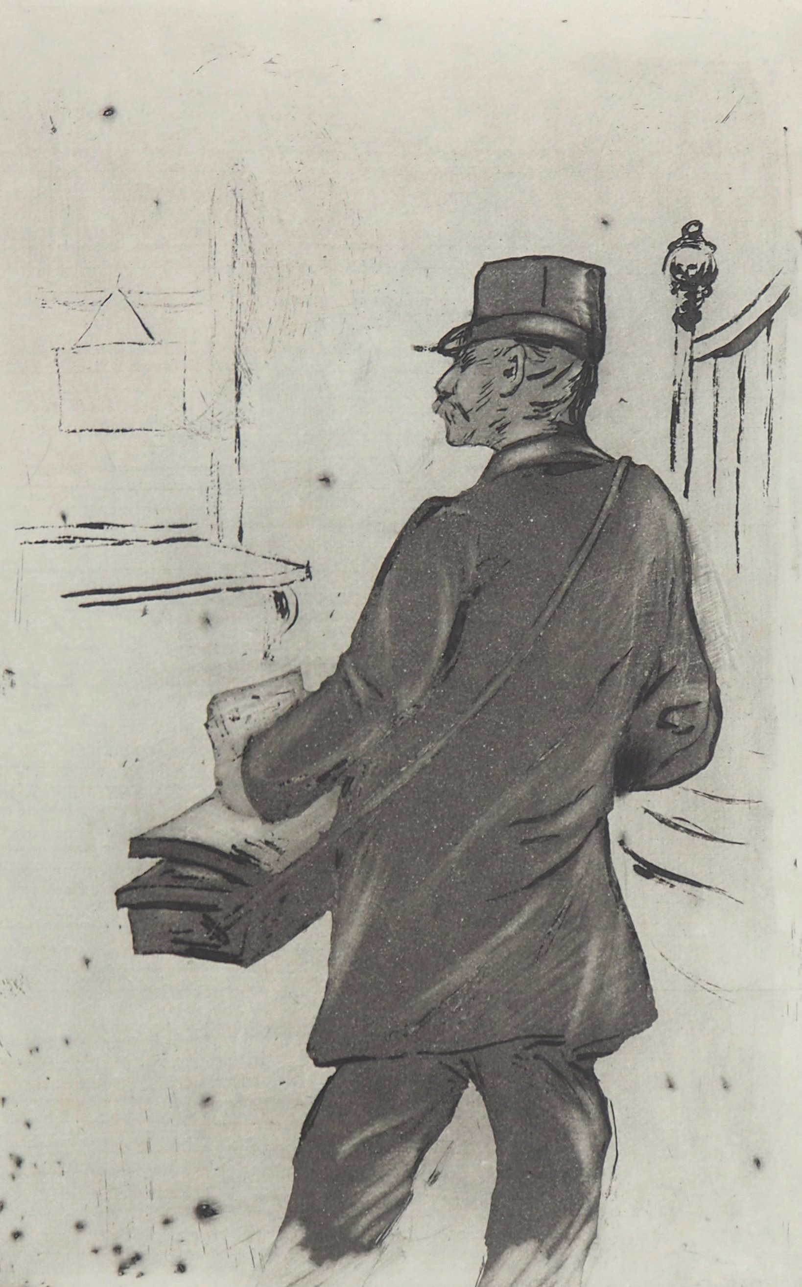 Henri BOUTET: The Postman - Original etching - Post War & Modern Art ...