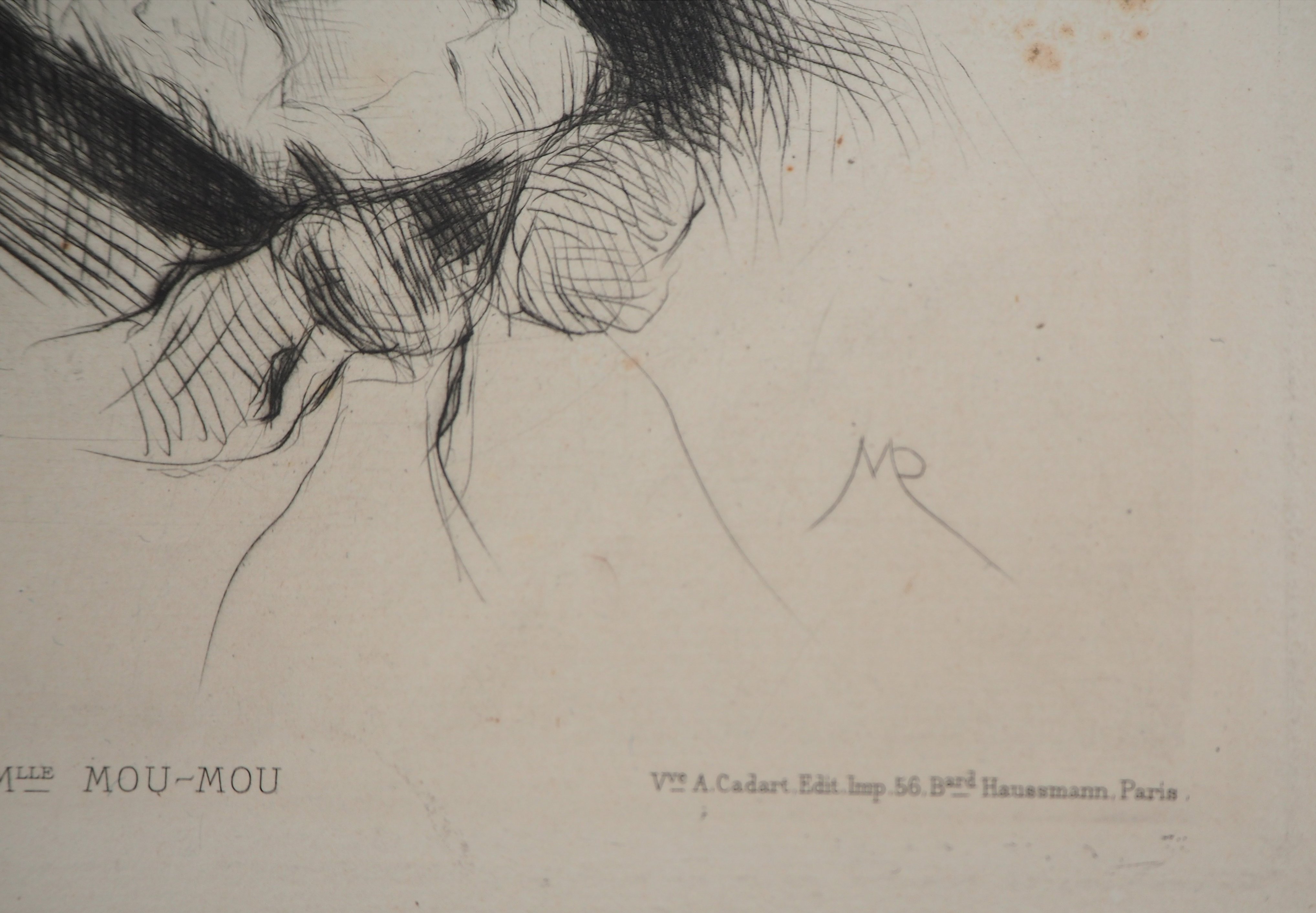Marcelin DESBOUTIN : Portrait d'une jeune fille - Gravure originale ...