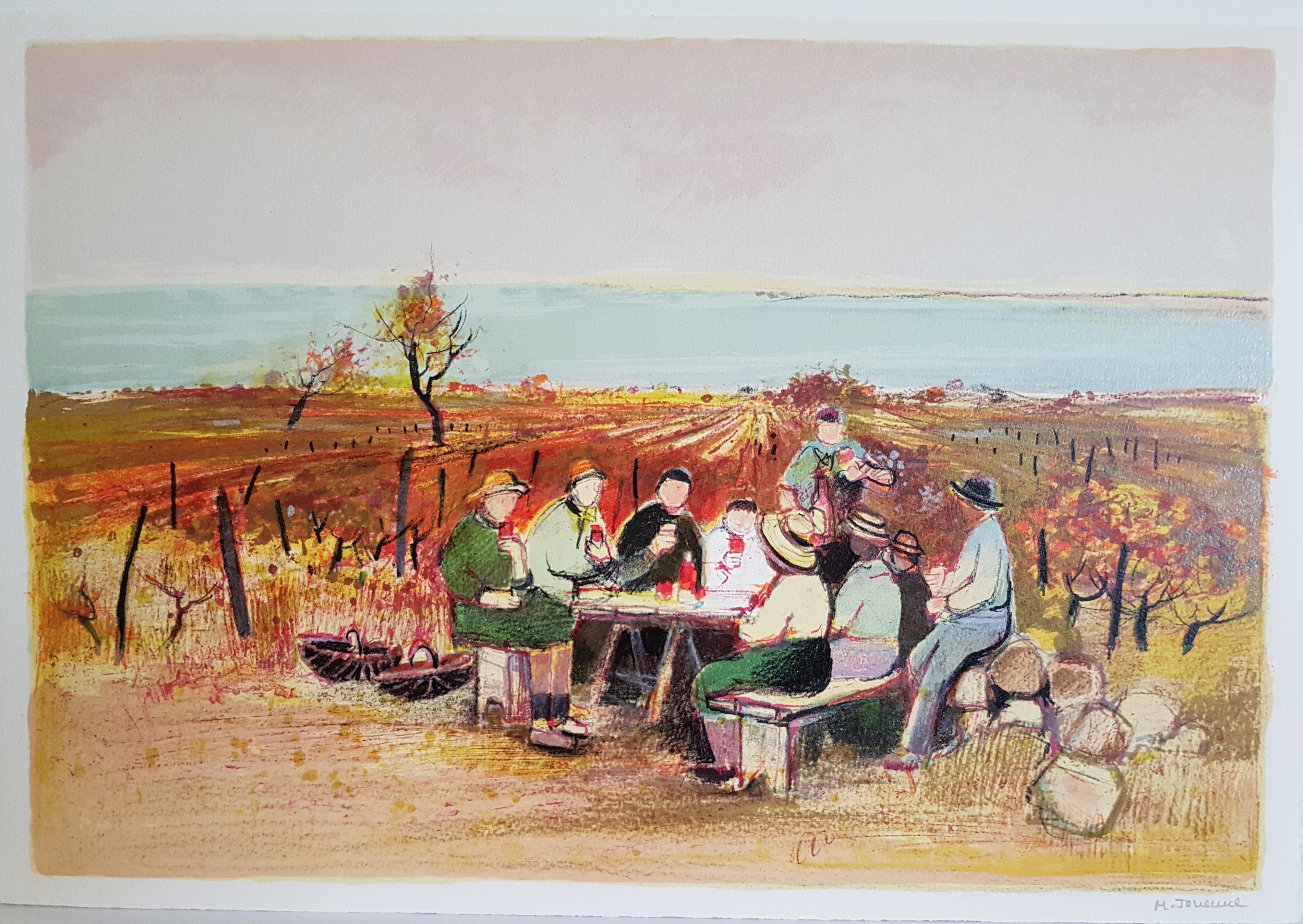 Michel JOUENNE - En Corse, 1992 - Litografia original firmada al lapiz ...