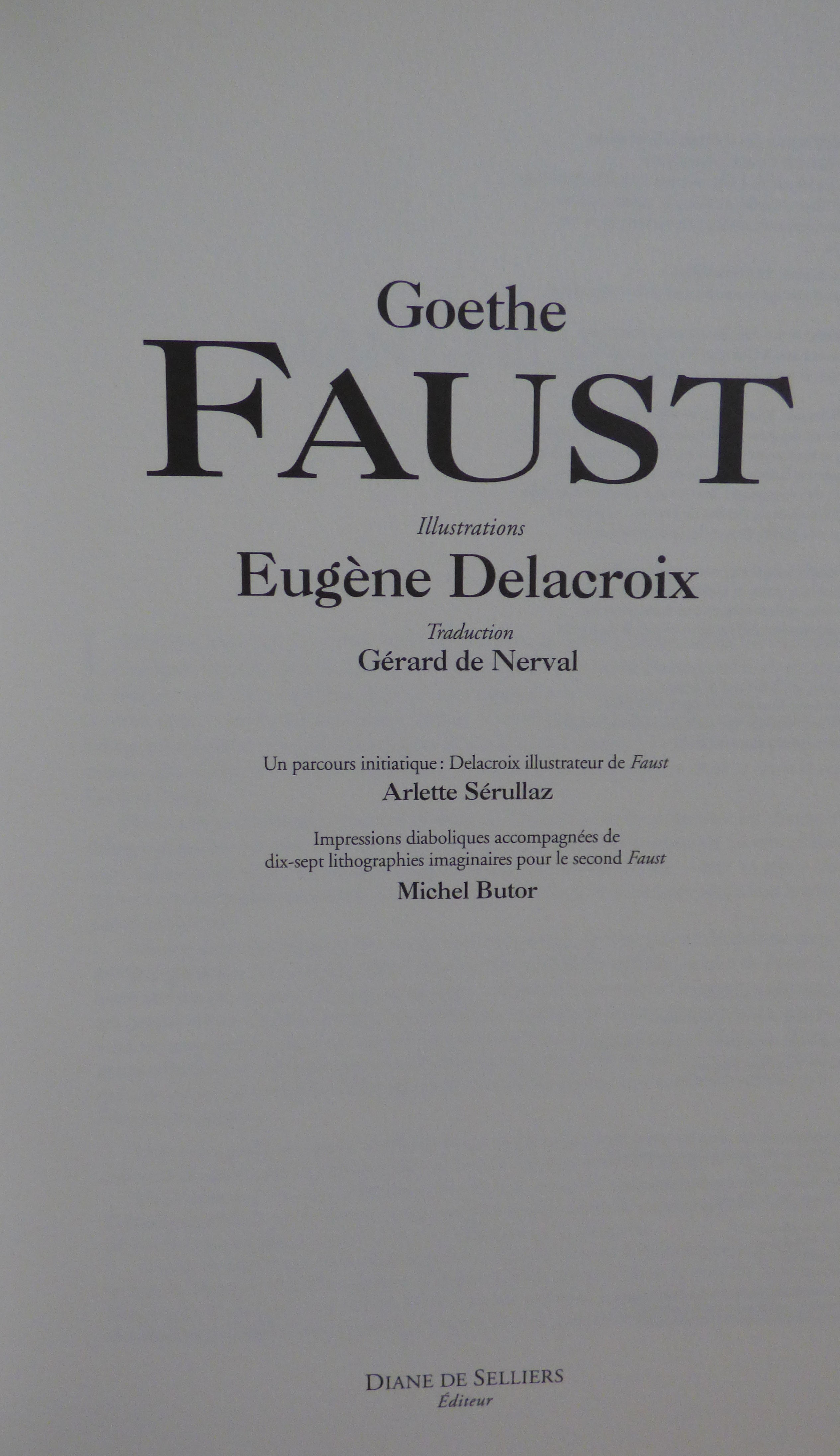 GOETHE, Faust, 1997 Illustrations de Delacroix Editions Diane de ...