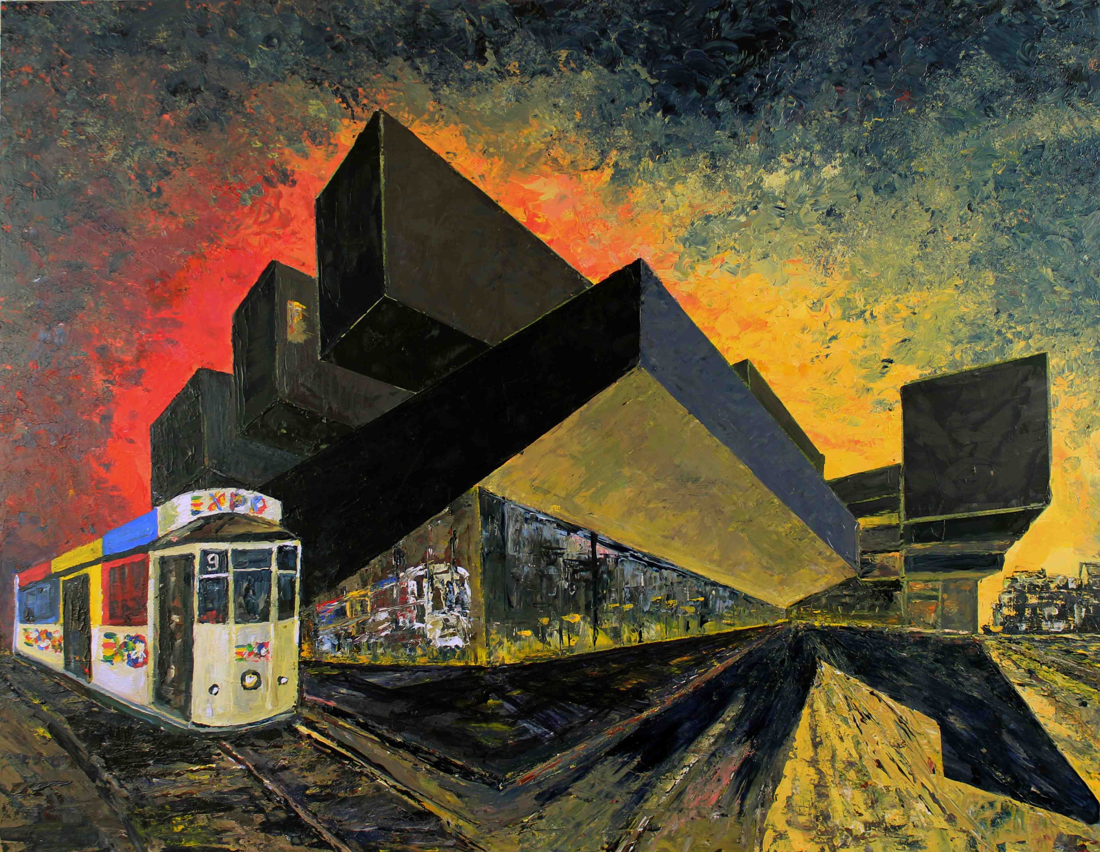 Pier Luca BENCINI - Old tram - Acrylic on panel - Contemporary Art ...