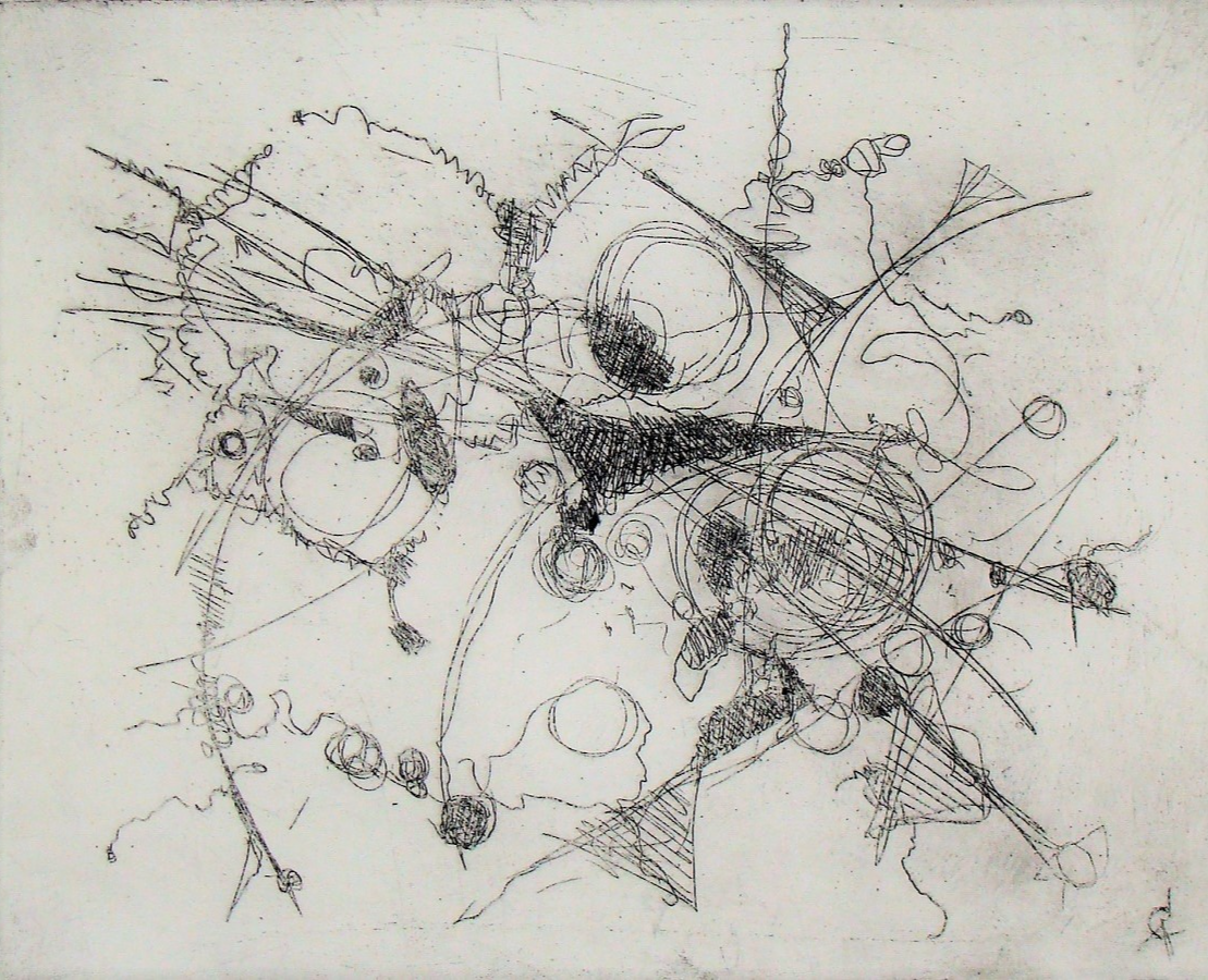 Rolf CAVAEL - Abstrakte Komposition, 1957 - Originale Radierung ...