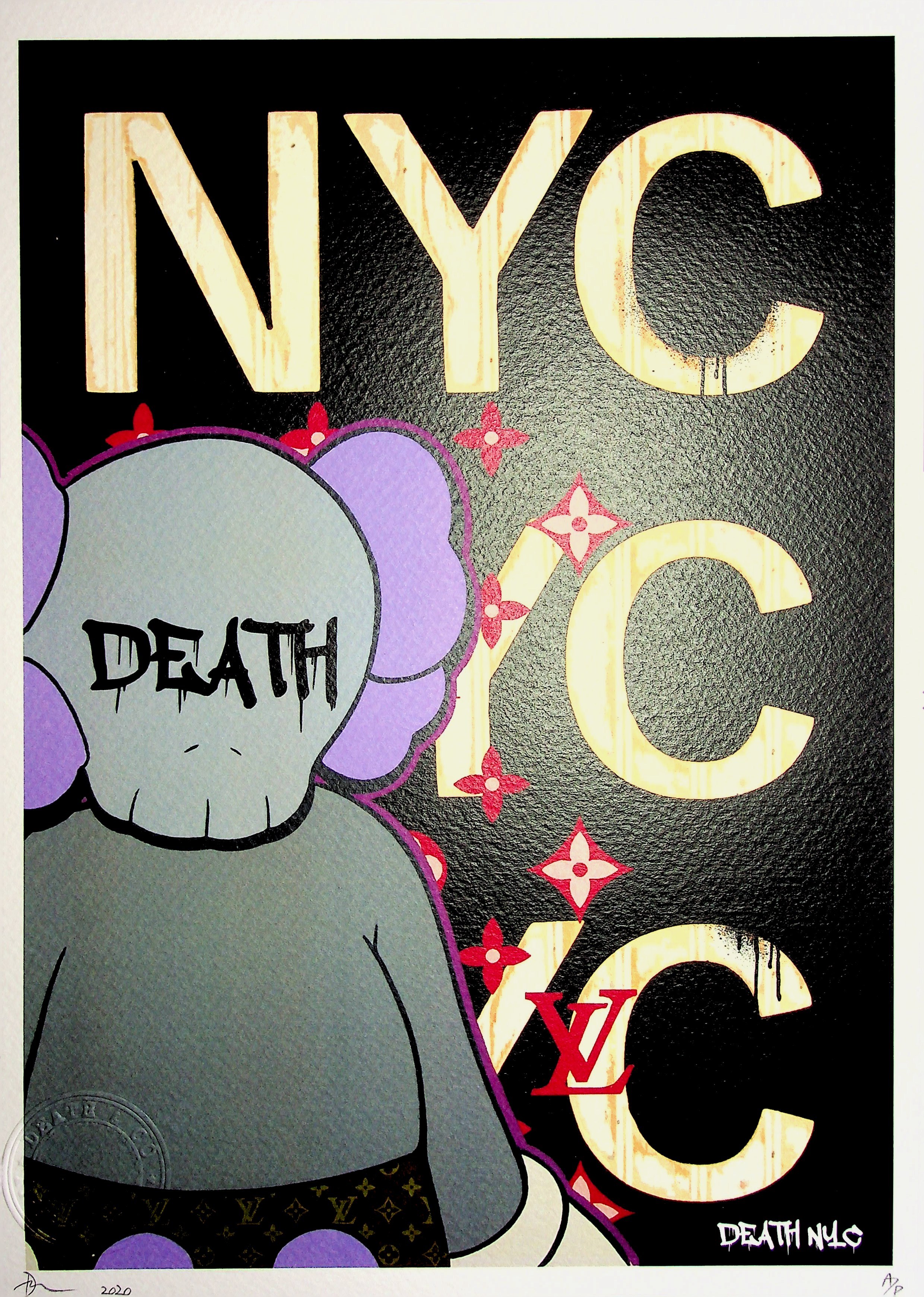 Death NYC - Kaws X NYC X LV - Original signed screenprint - Street Art ...
