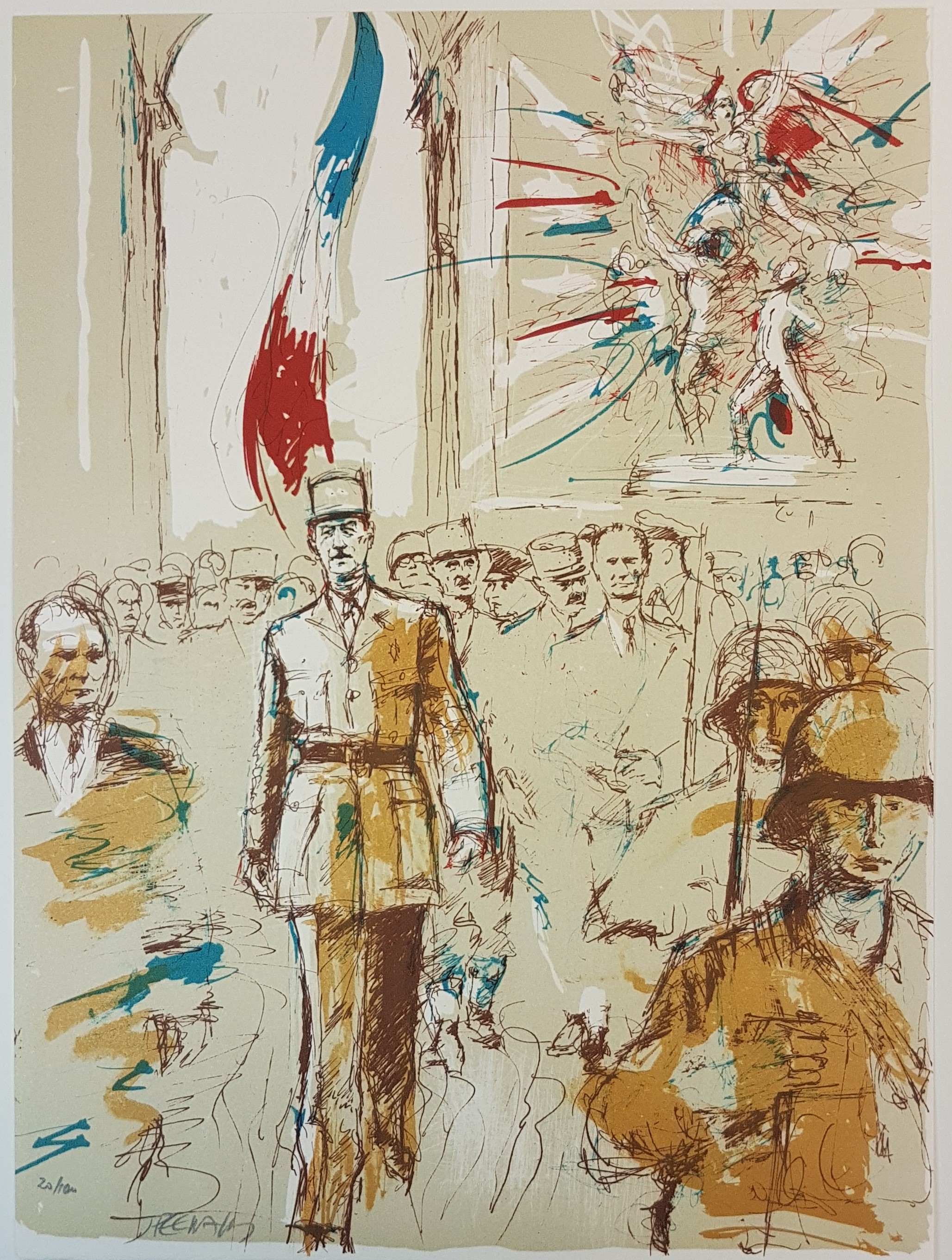 Jacques PECNARD - Charles de Gaulle, 1985 - Lithographie originale ...