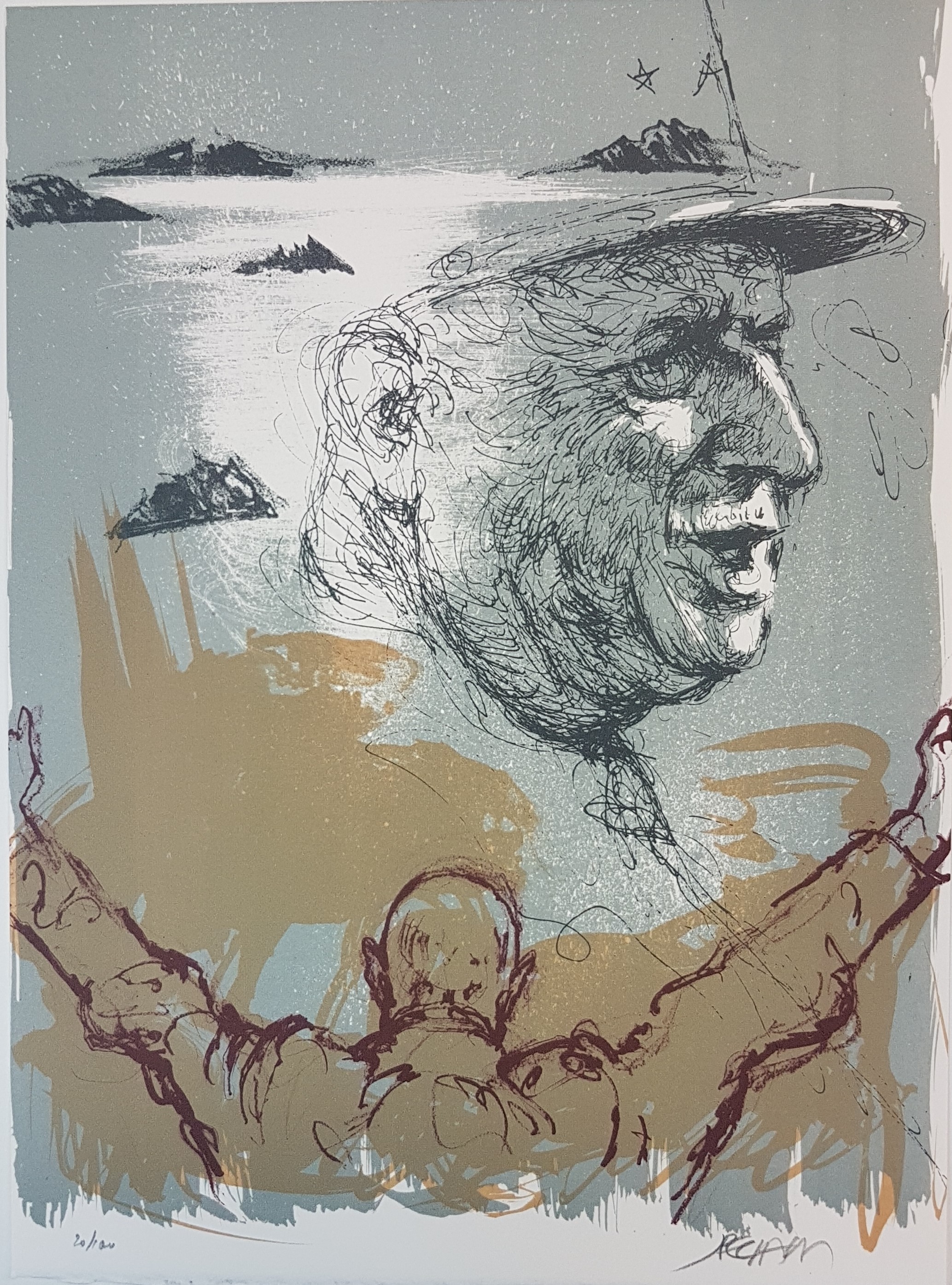 Jacques PECNARD - Charles de Gaulle, 1985 - Lithographie originale ...