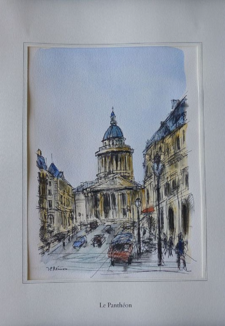 Jean Pierre REMON - Le Panthéon, 2010 - Signiertes Aquarell - Moderne ...