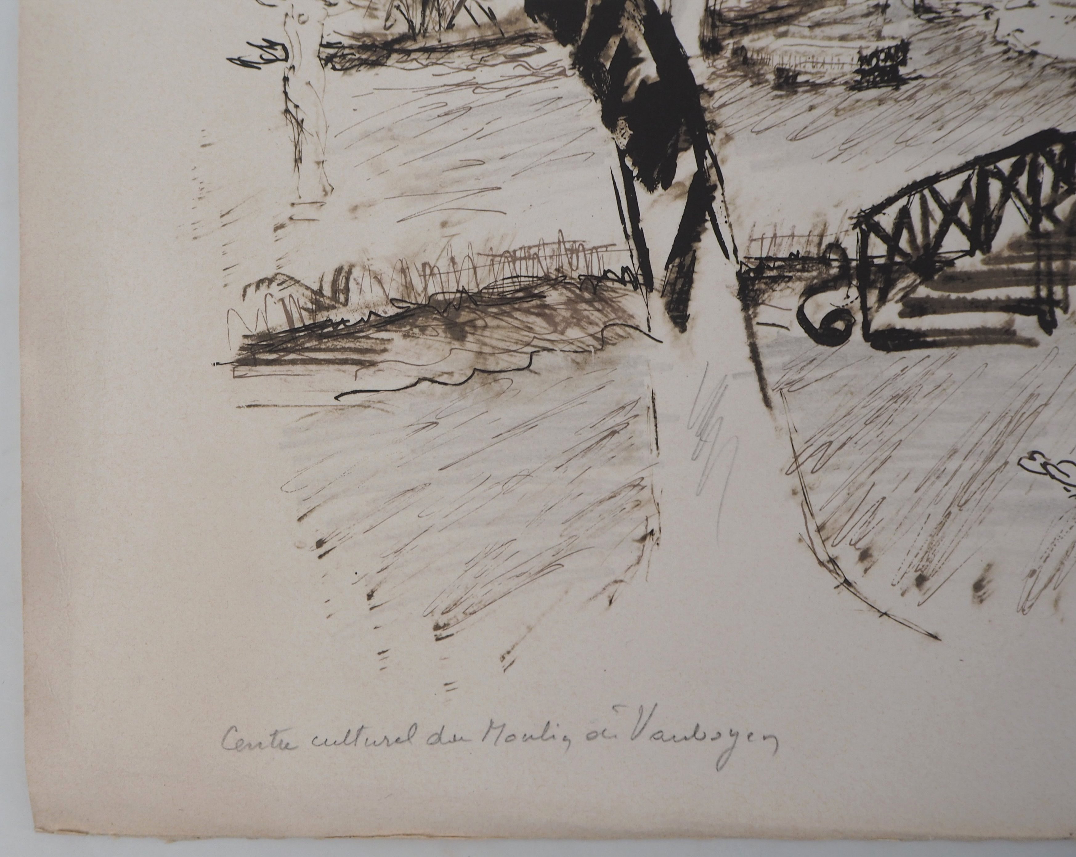 Pierre BOUDET : Le moulin de Vauboyen - Lithographie originale signée ...