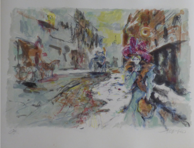 Jacques PECNARD - Les Dames de la ville, 1980 - Lithographie originale ...