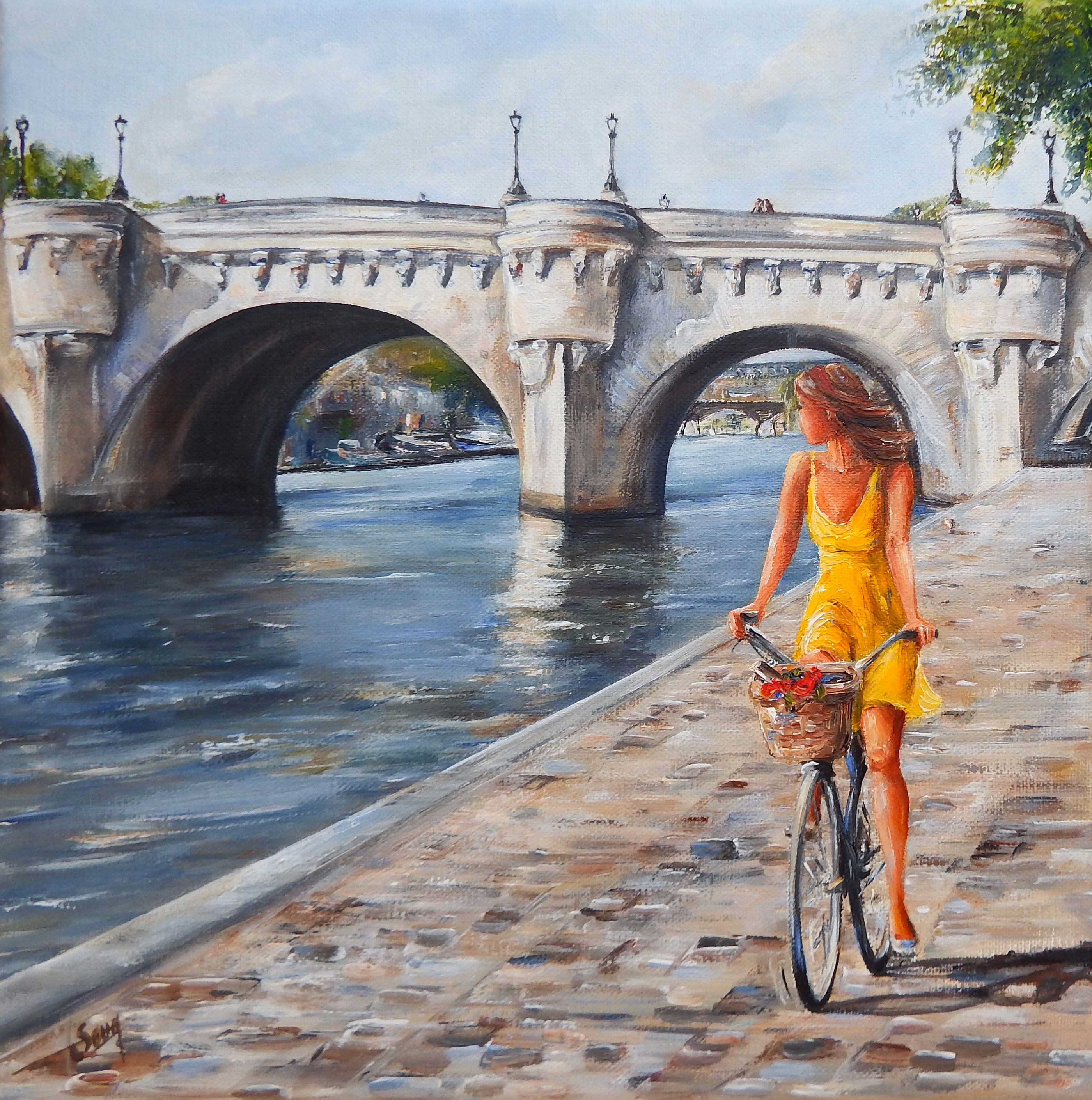 Marie-Laure SOUQ - Under the new bridge, 2021 - Oil on canvas signed ...