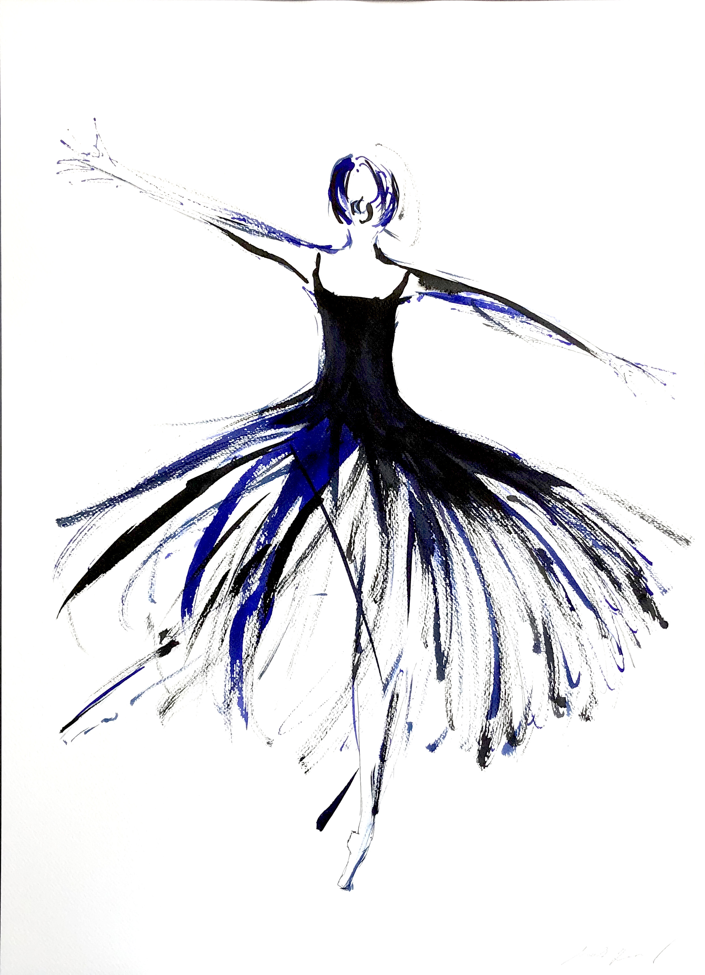 Marcella ZEMANOVA - Deep blue, 2021 - Tinta firmada sobre papel ...