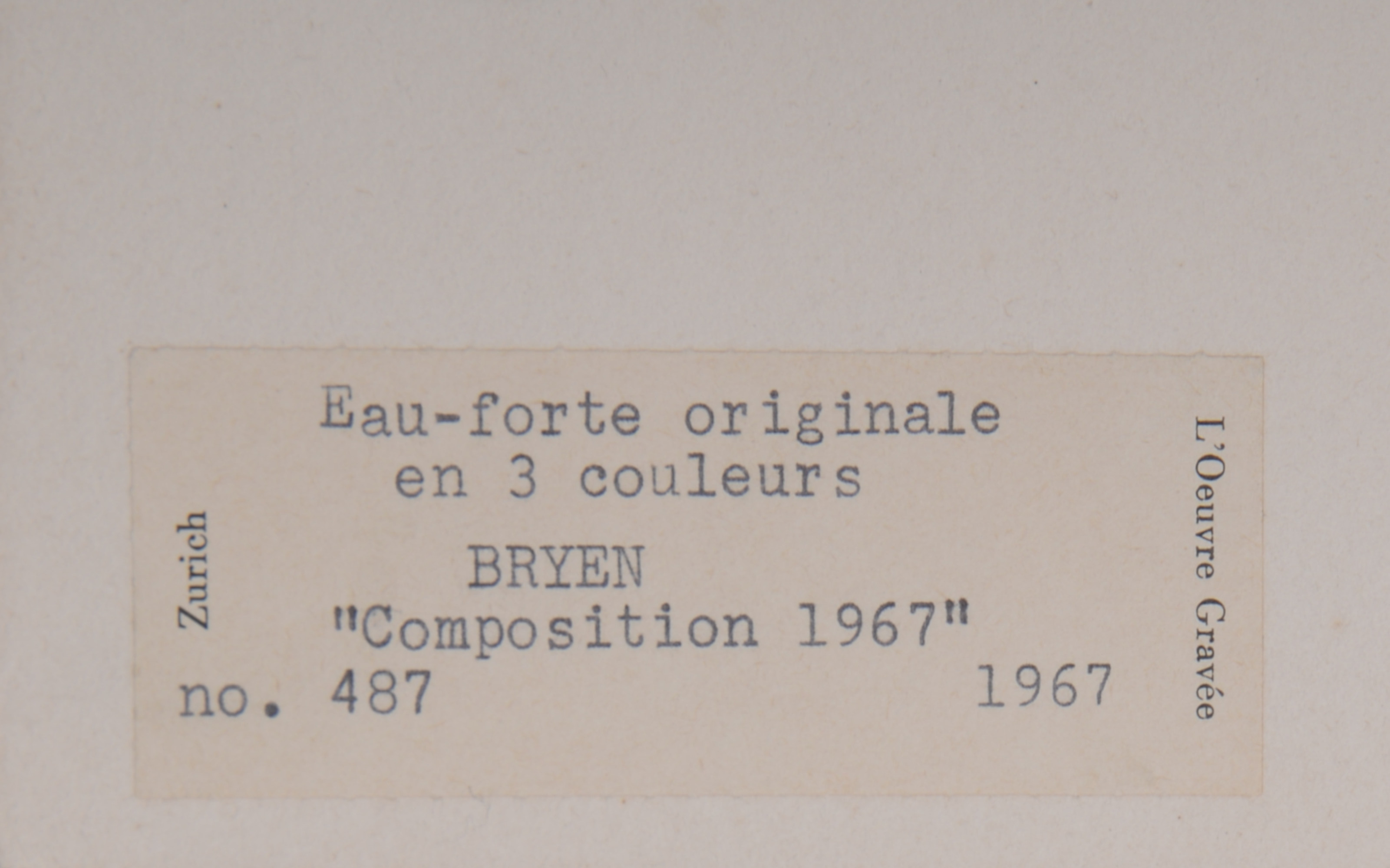 Camille BRYEN - Composición, 1967 - Grabado original firmado - Arte ...