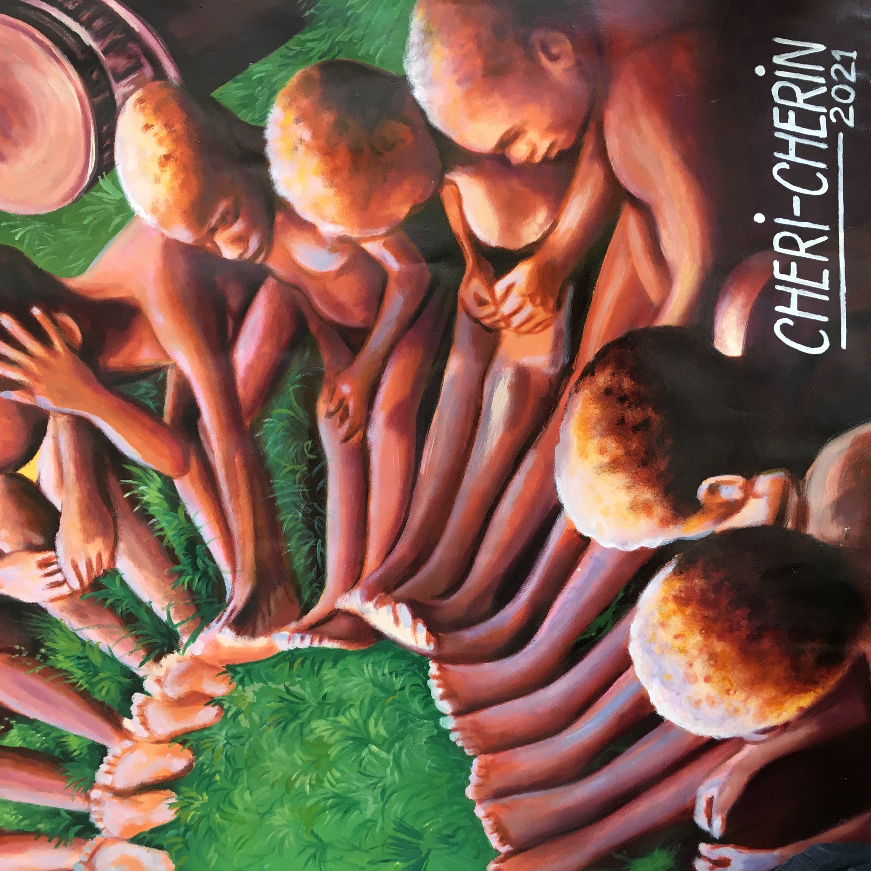 Chéri Chérin - L'unification de la haute cour pour sauvegarder la nature, 2021 - Huile sur toile ...