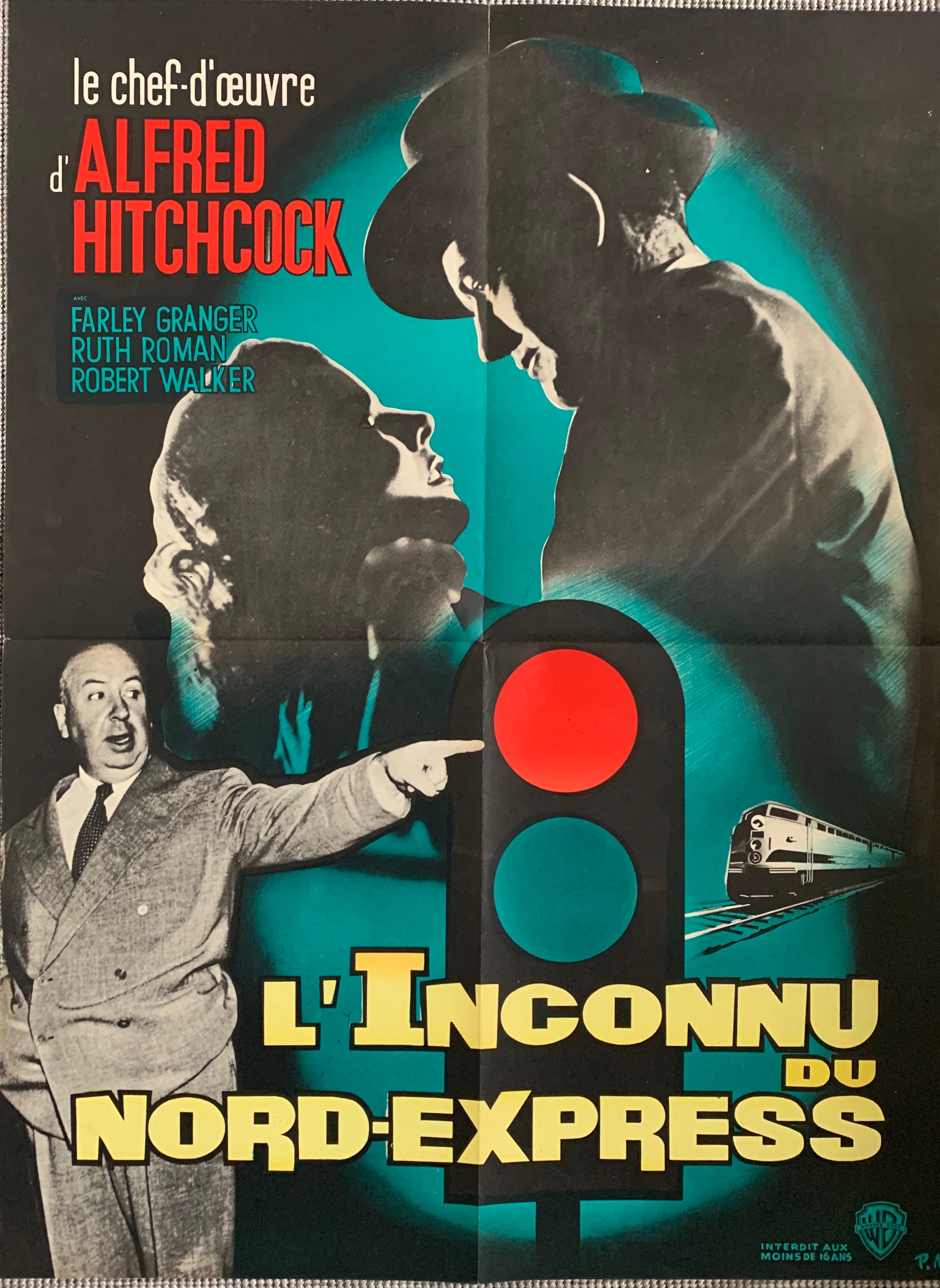 L'inconnu du Nord-Express d'Alfred Hitchcock, 1951 - Affiche de cinéma ...