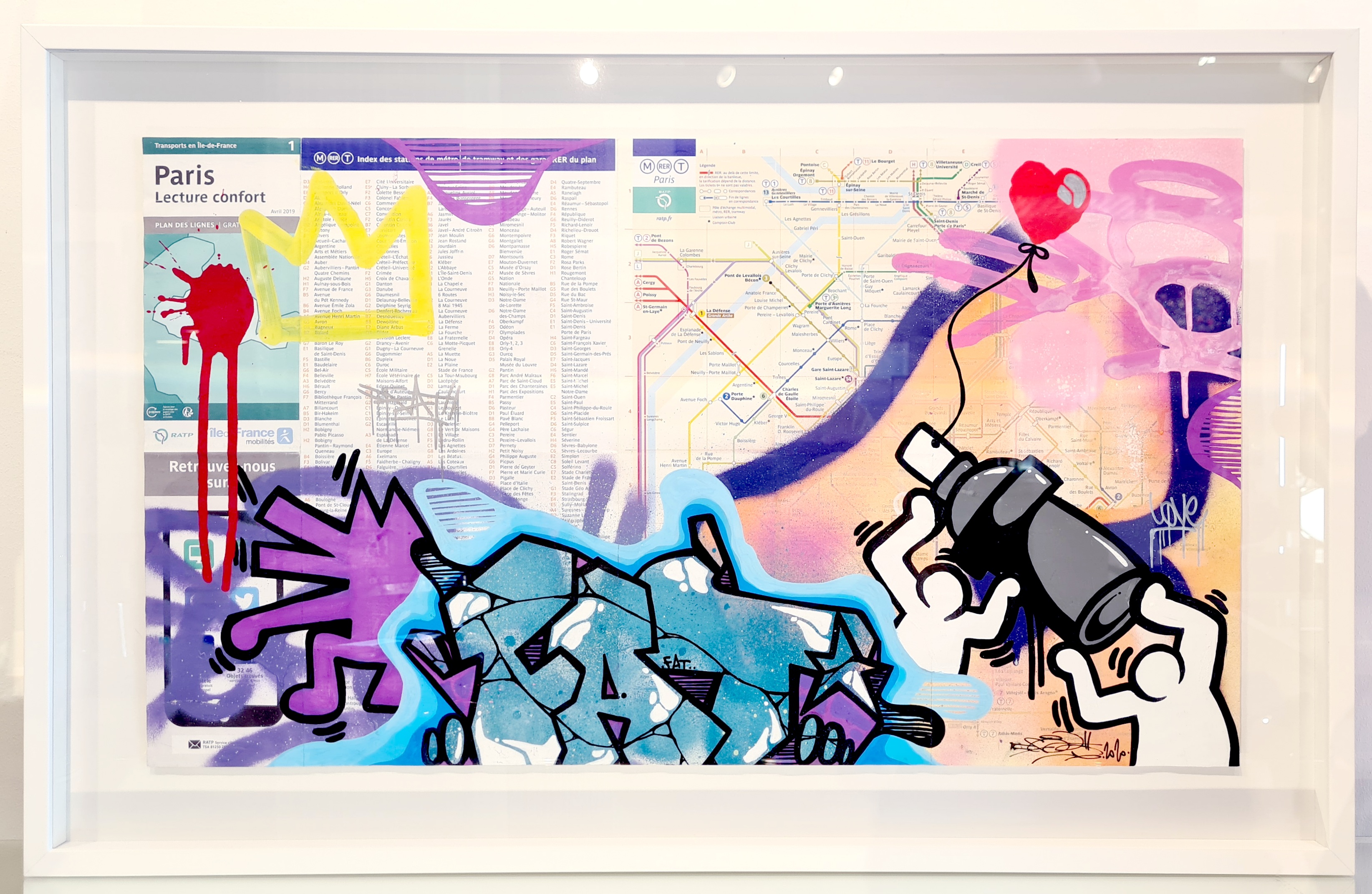 FAT - Metro Map of Paris, 2020 - Painting - Street Art - Plazzart