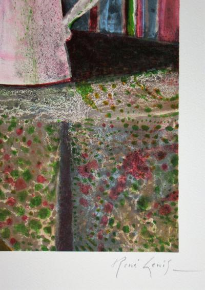 René GENIS - Bouquet sur le guéridon, 1975 - Lithographie originale ...