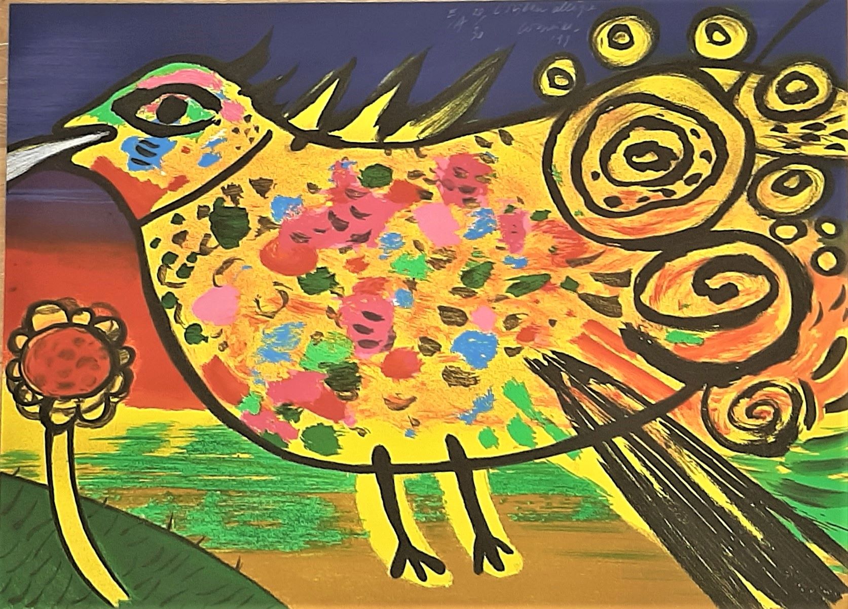 Guillaume CORNEILLE - Oiseau allégé, 1999 - Lithographie signée au ...