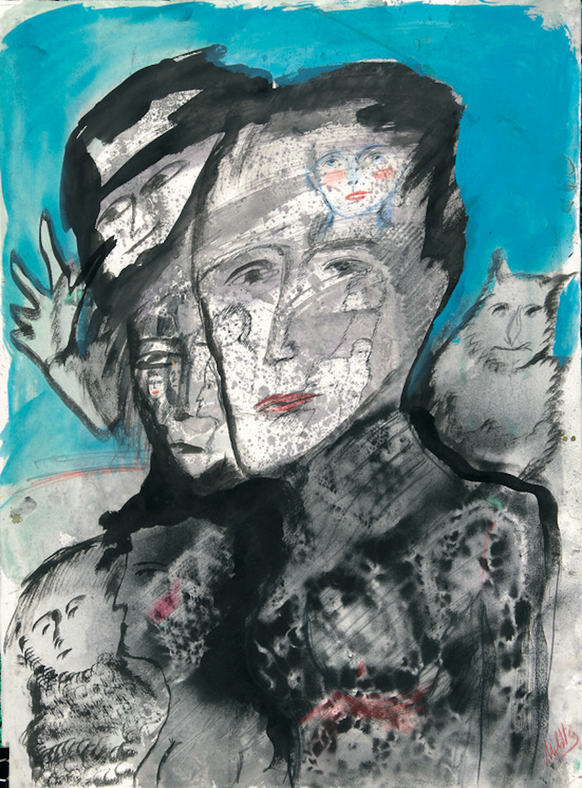 Zwy MILSHTEIN - De sortie, 1987 - Technique mixte sur papier - Art Moderne - Plazzart