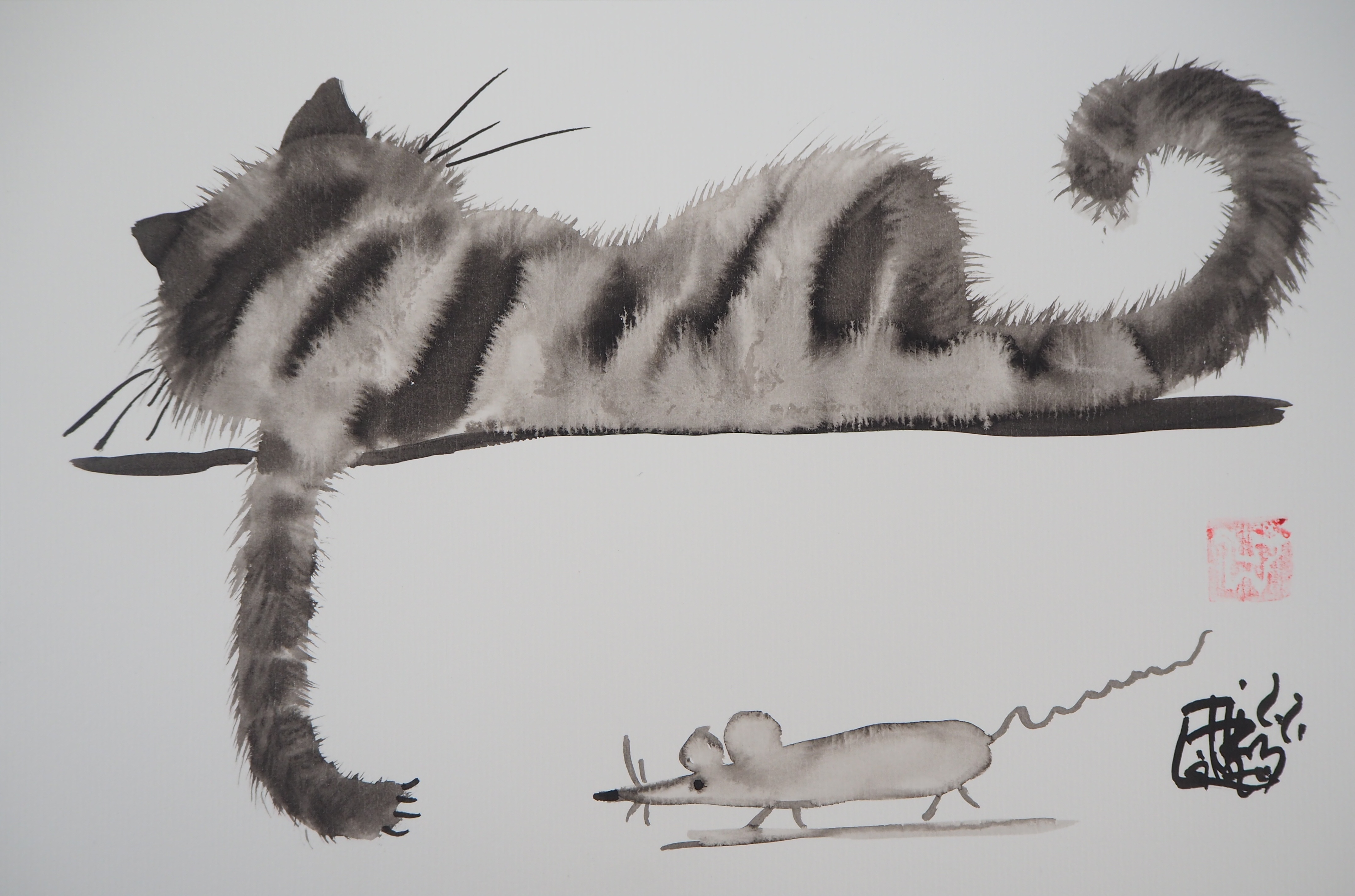 Cat Chasing Mouse Drawing