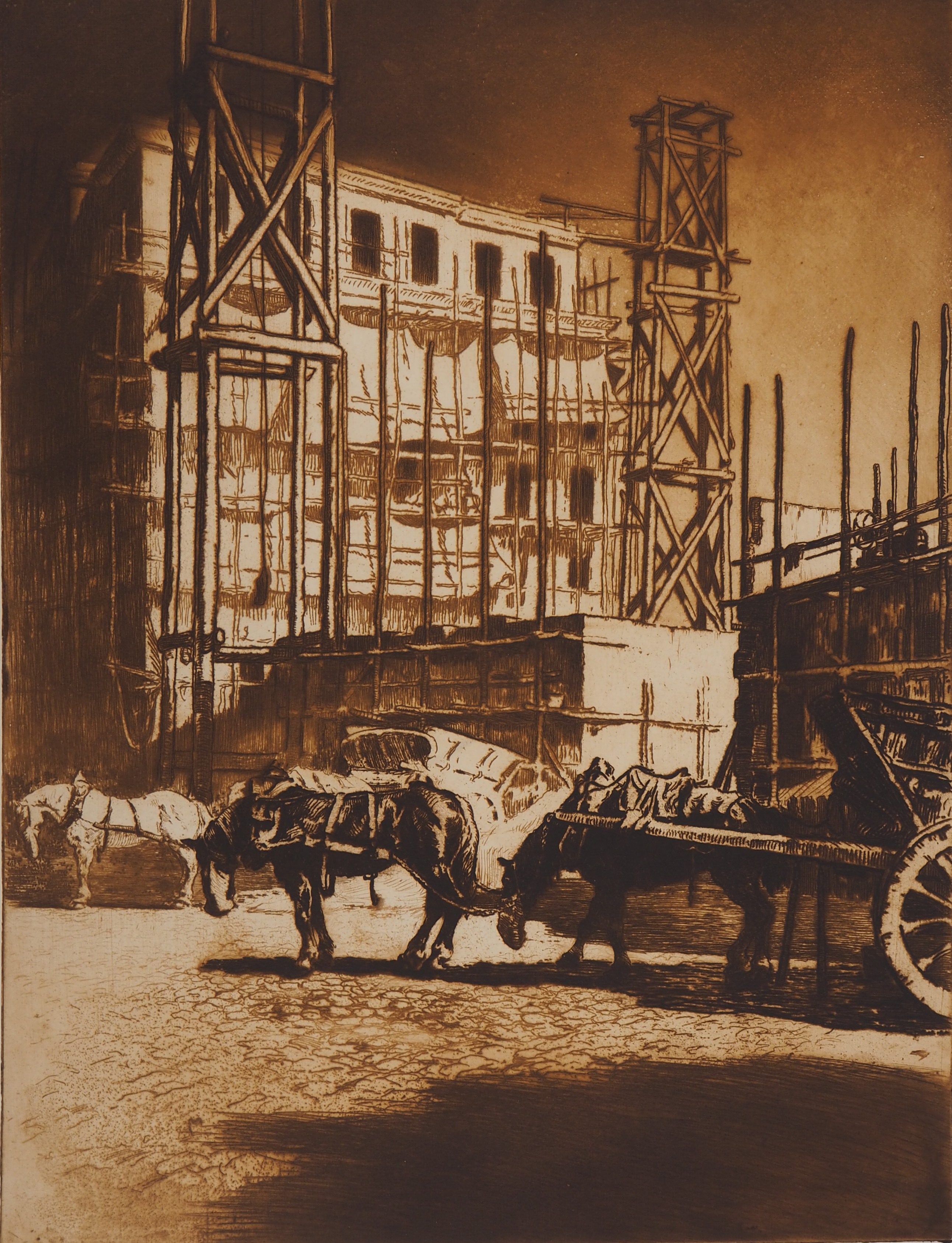 Edgar CHAHINE - Maison en construction - Gravure originale signée - Art ...