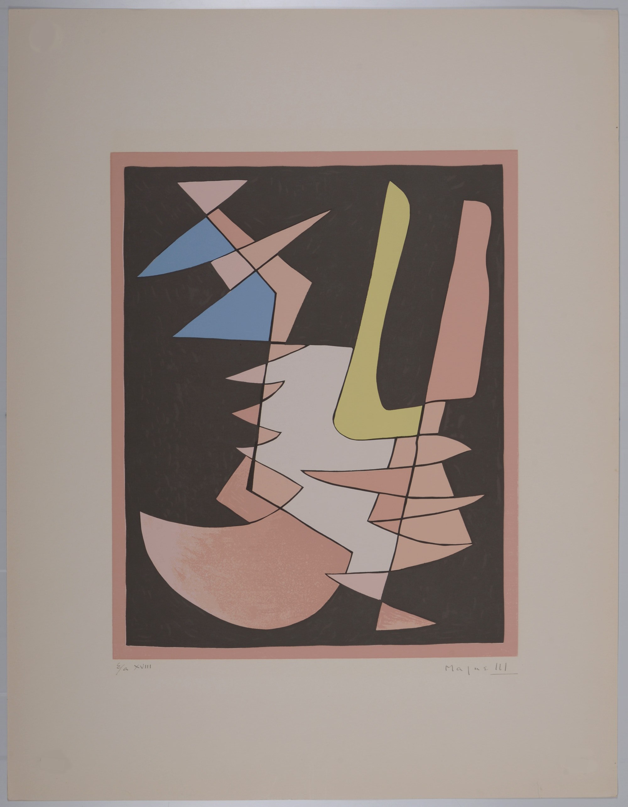 Alberto MAGNELLI - Opposition, 1953 - Sérigraphie signée à la main ...