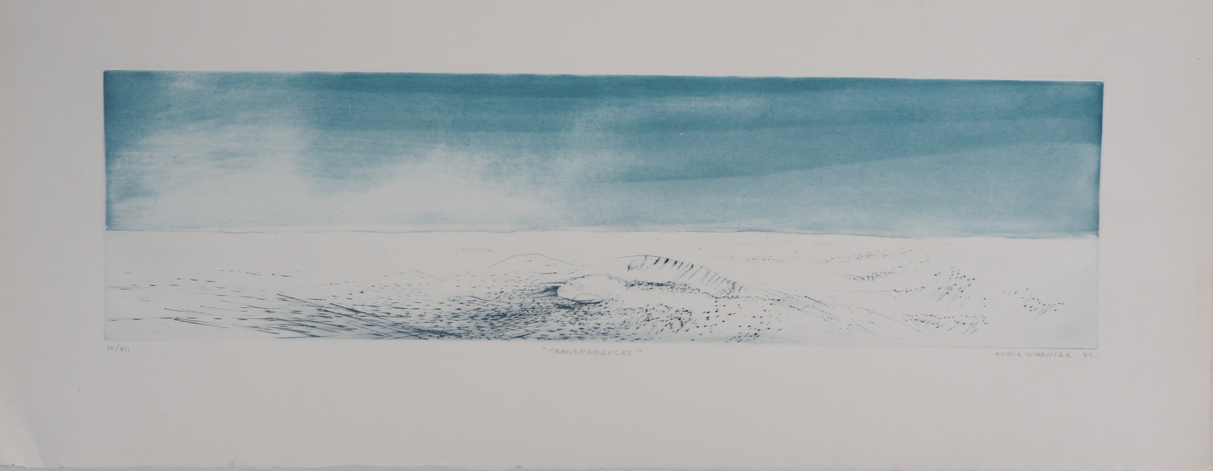 Annie WARNIER- Transparences (Ciel et Plage), 1985 - Gravure originale ...