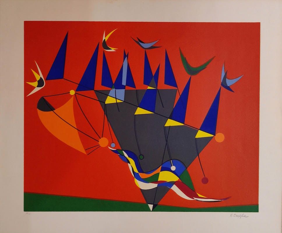 Roberto CRIPPA - Sans titre, vers 1970 - Lithographie signée à la main ...