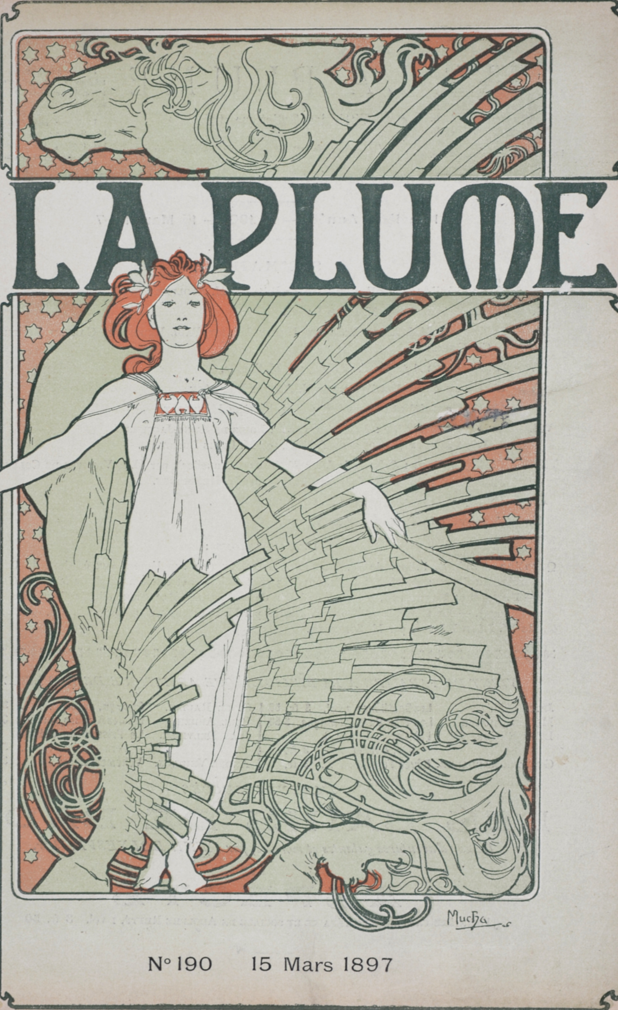 Alphonse MUCHA - La Plume, 1898 - Lithograph - Post War & Modern Art - Plazzart