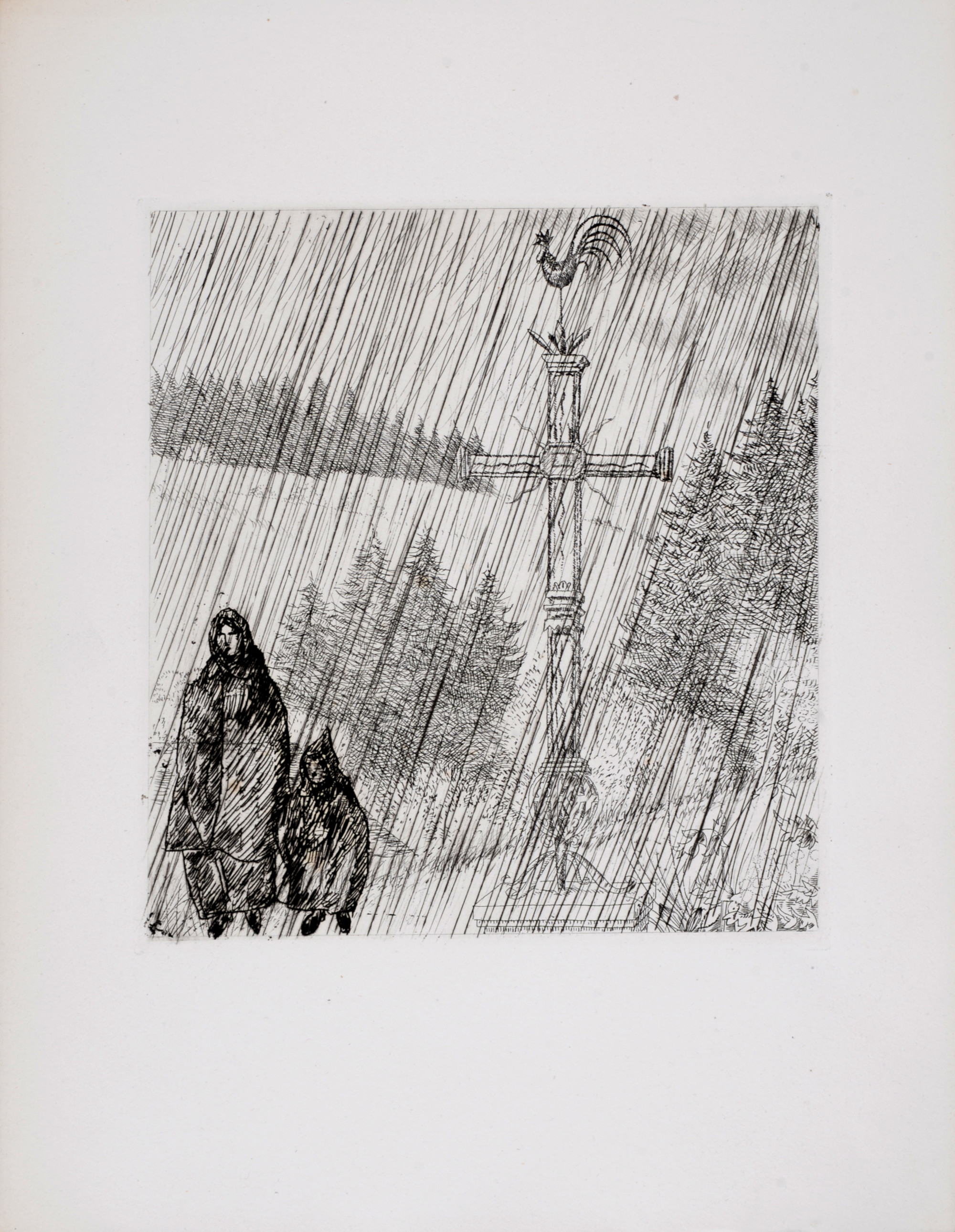 Jean Emile LABOUREUR - Bretagne : Promenade au calvaire, 1946 - Etching ...