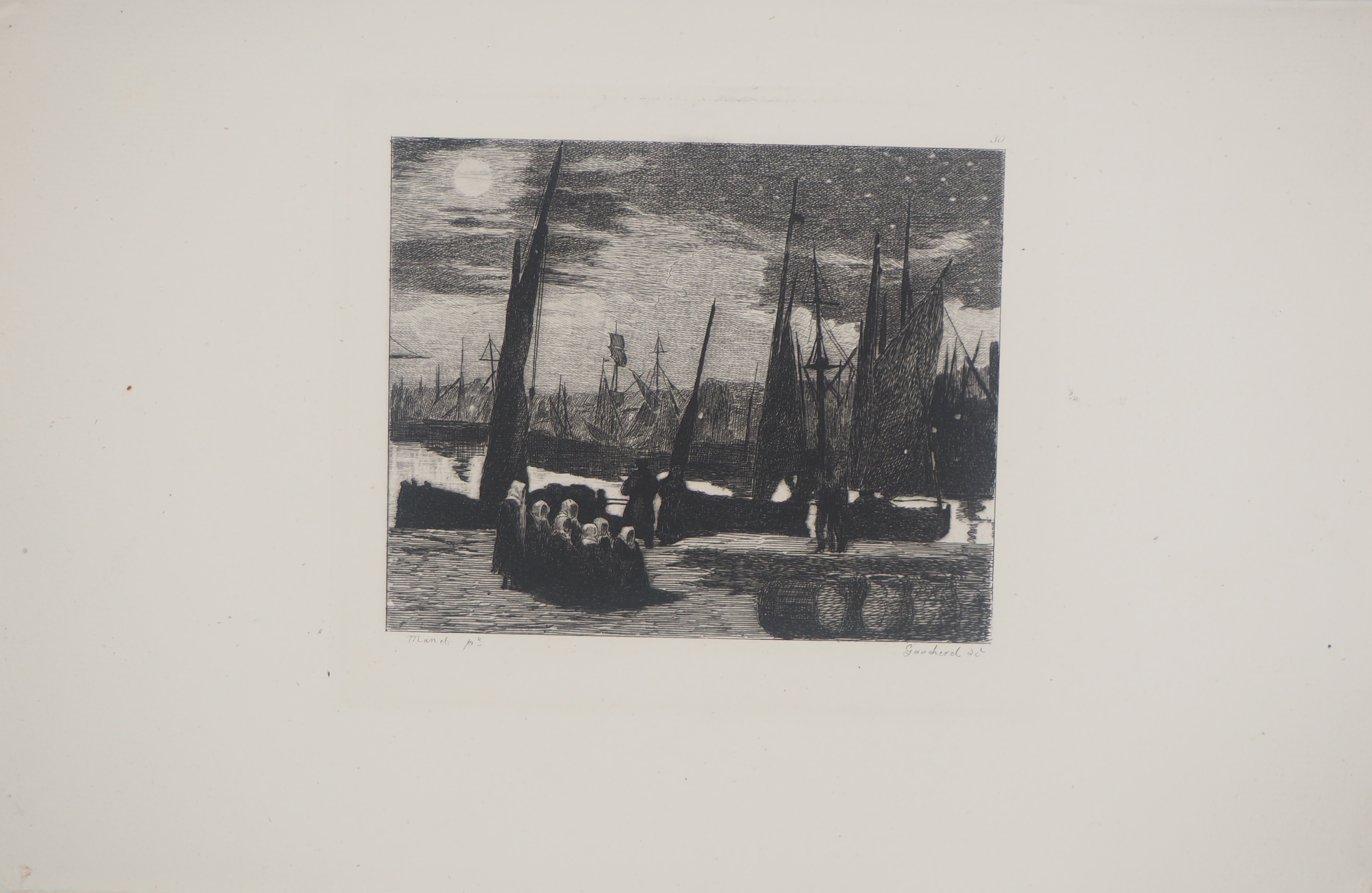 Edouard MANET - The Port of Boulogne, 1873 - Signed engraving - Post ...