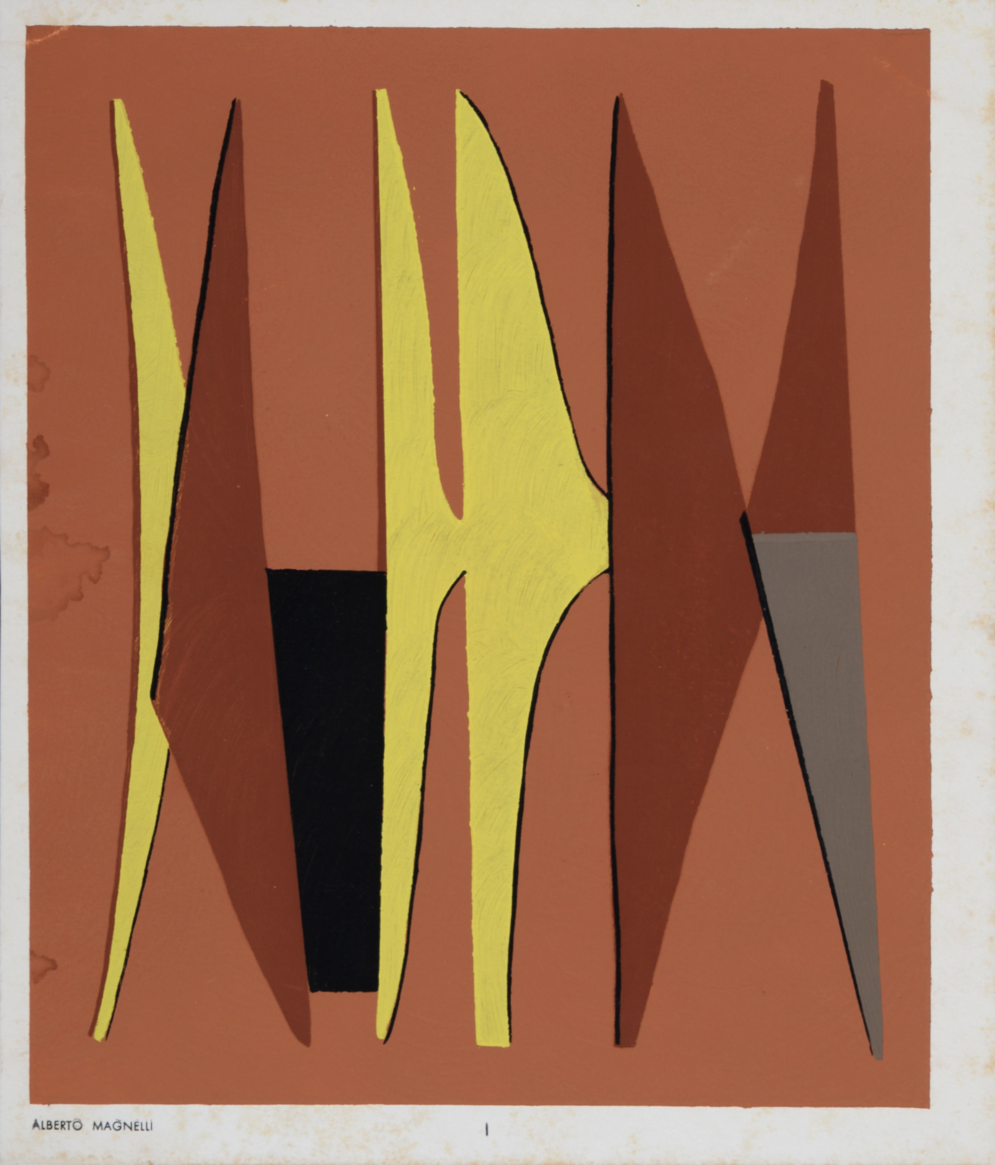 Alberto MAGNELLI - Témoignages pour l'Art Abstrait I, 1952 - Pochoir ...