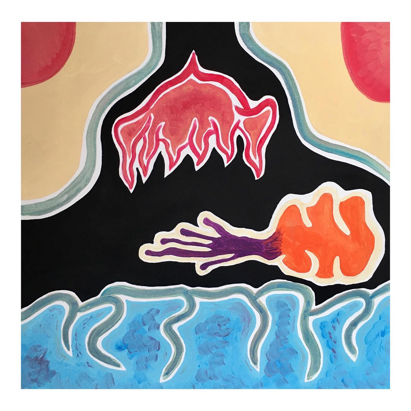 Joseph Apsarah - La soif du gouffre, 2022 - Technique mixte sur toile ...