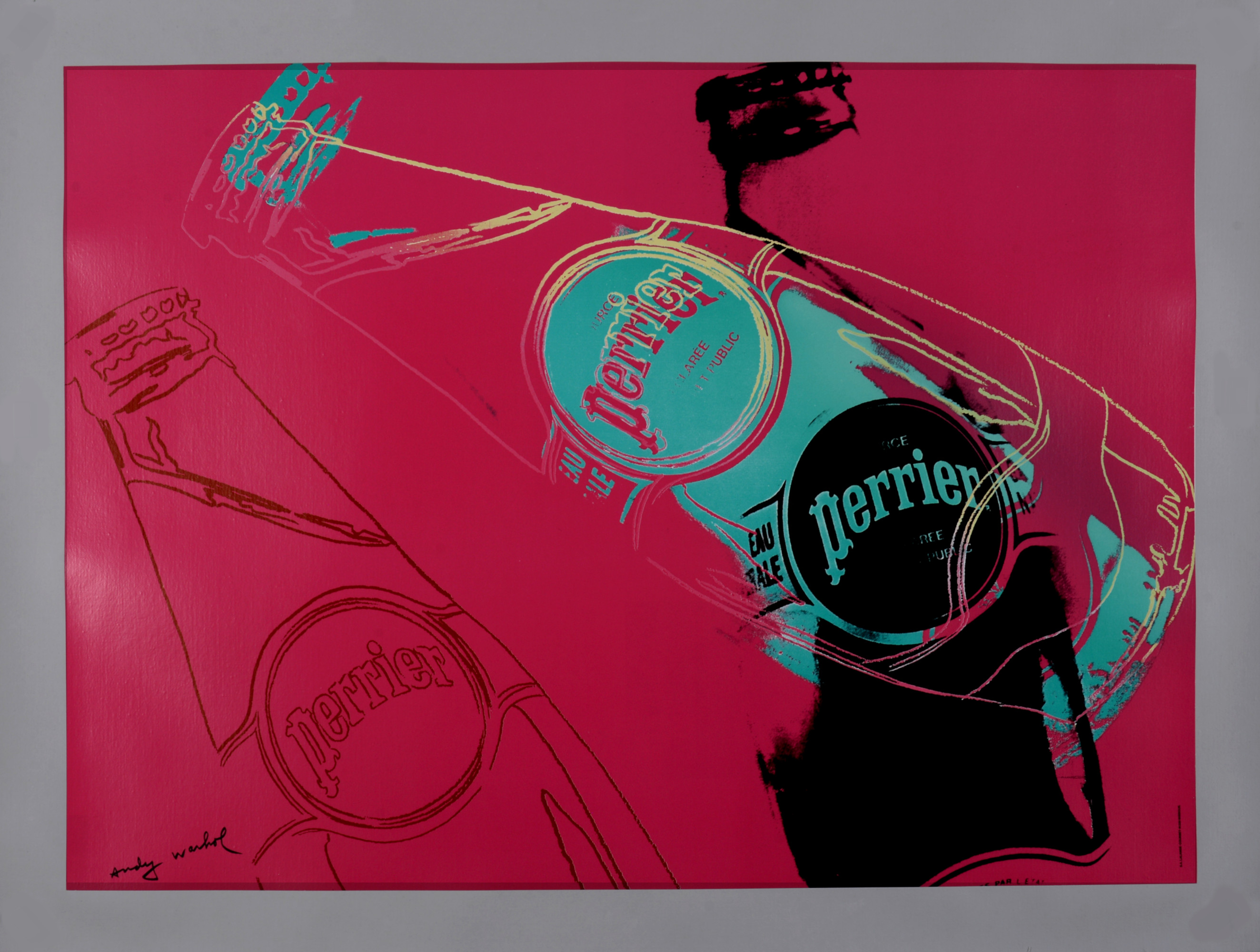 Andy WARHOL - Perrier Pink, 1983 - Affiche originale offset-lithographie - Art contemporain ...