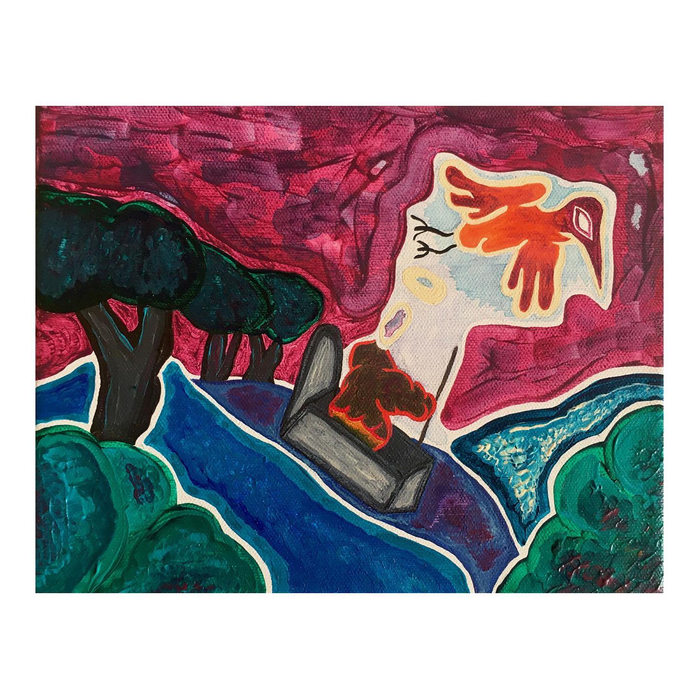 Joseph APSARAH - L'autre rive, 2022, Technique Mixte sur toile - Art ...