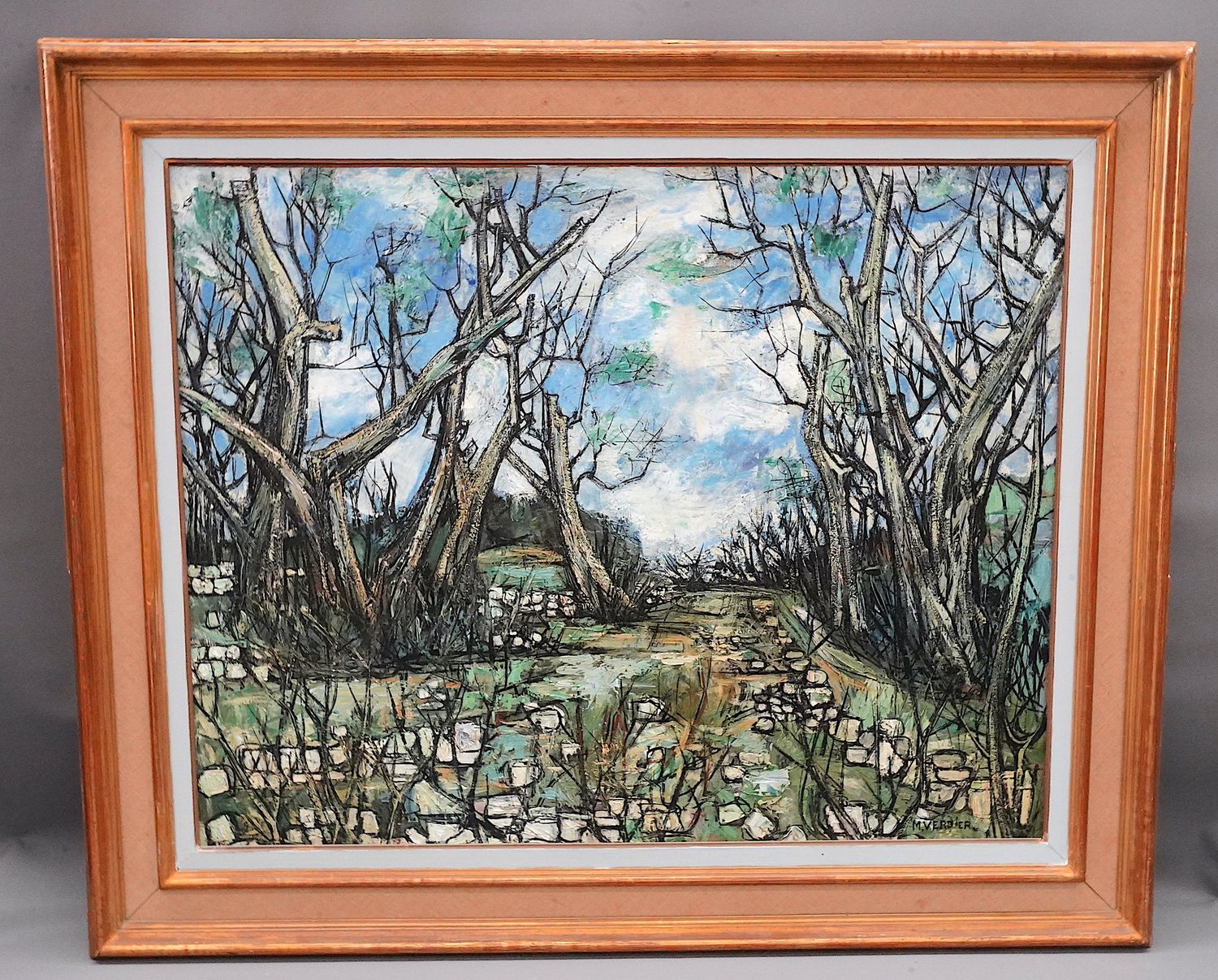 MAURICE VERDIER (1919-2003). Paysage arboré. Huile sur - Art Moderne ...