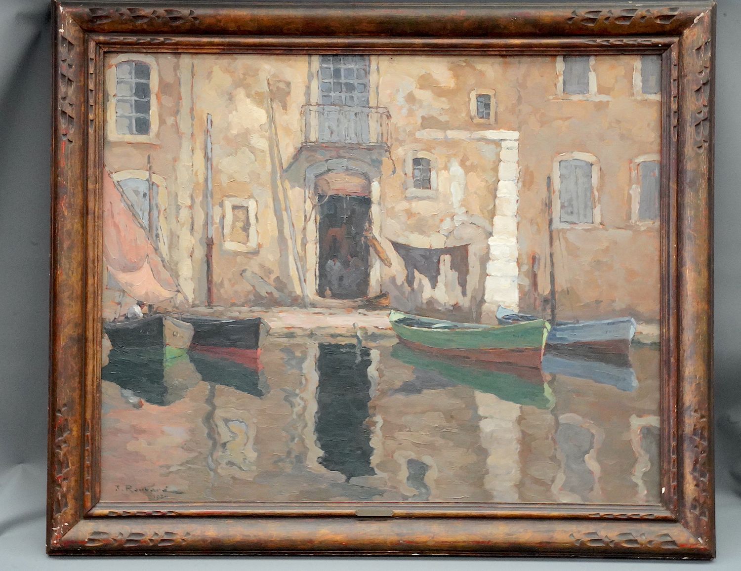JEAN-BAPTISTE ROUBAUD (1871-?). Barques de pêche devant - Post War & Modern Art - Plazzart
