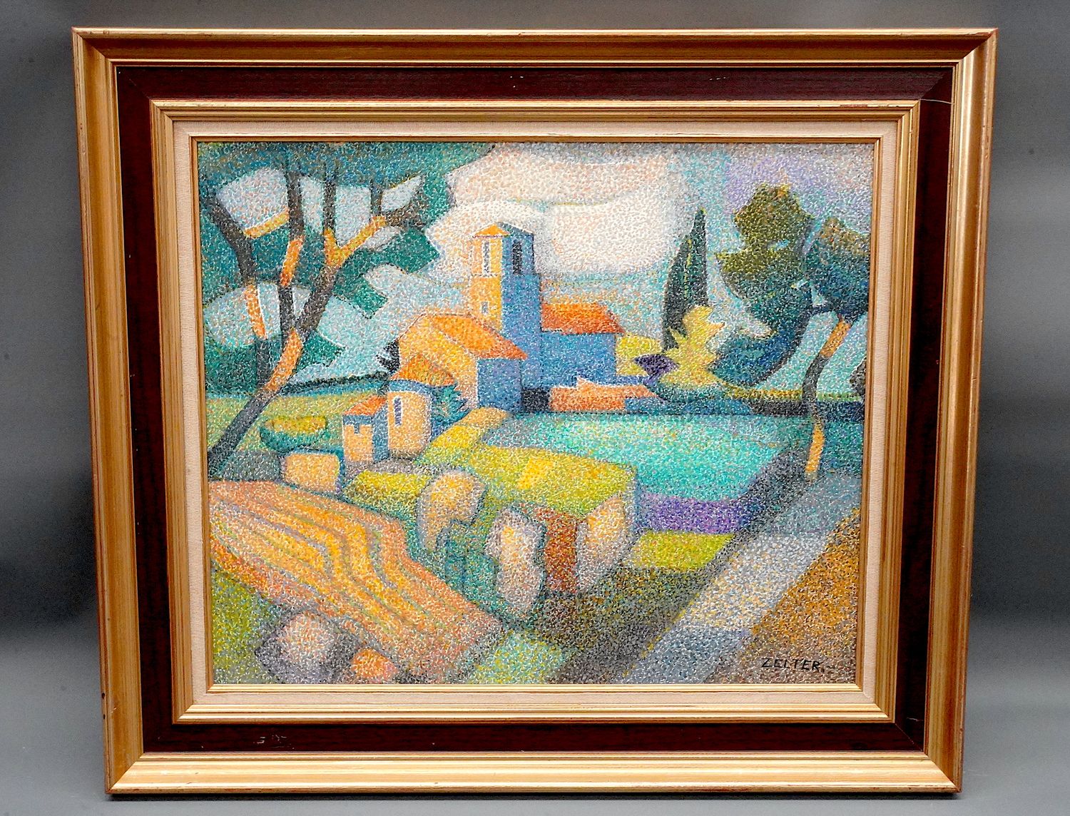 GEORGES JOSEPH ZELTER (1938). Provence, paysage au - Art Moderne - Plazzart