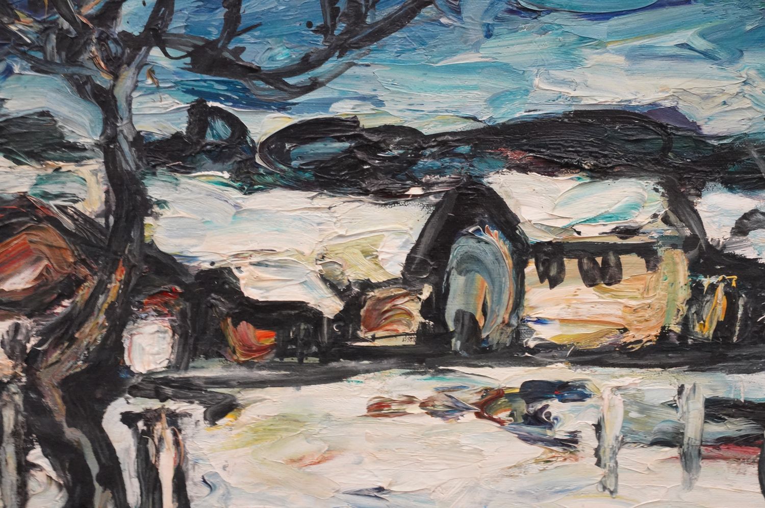 MAURICE VERDIER (1919-2003). Hameau sous la neige. - Moderne Kunst ...