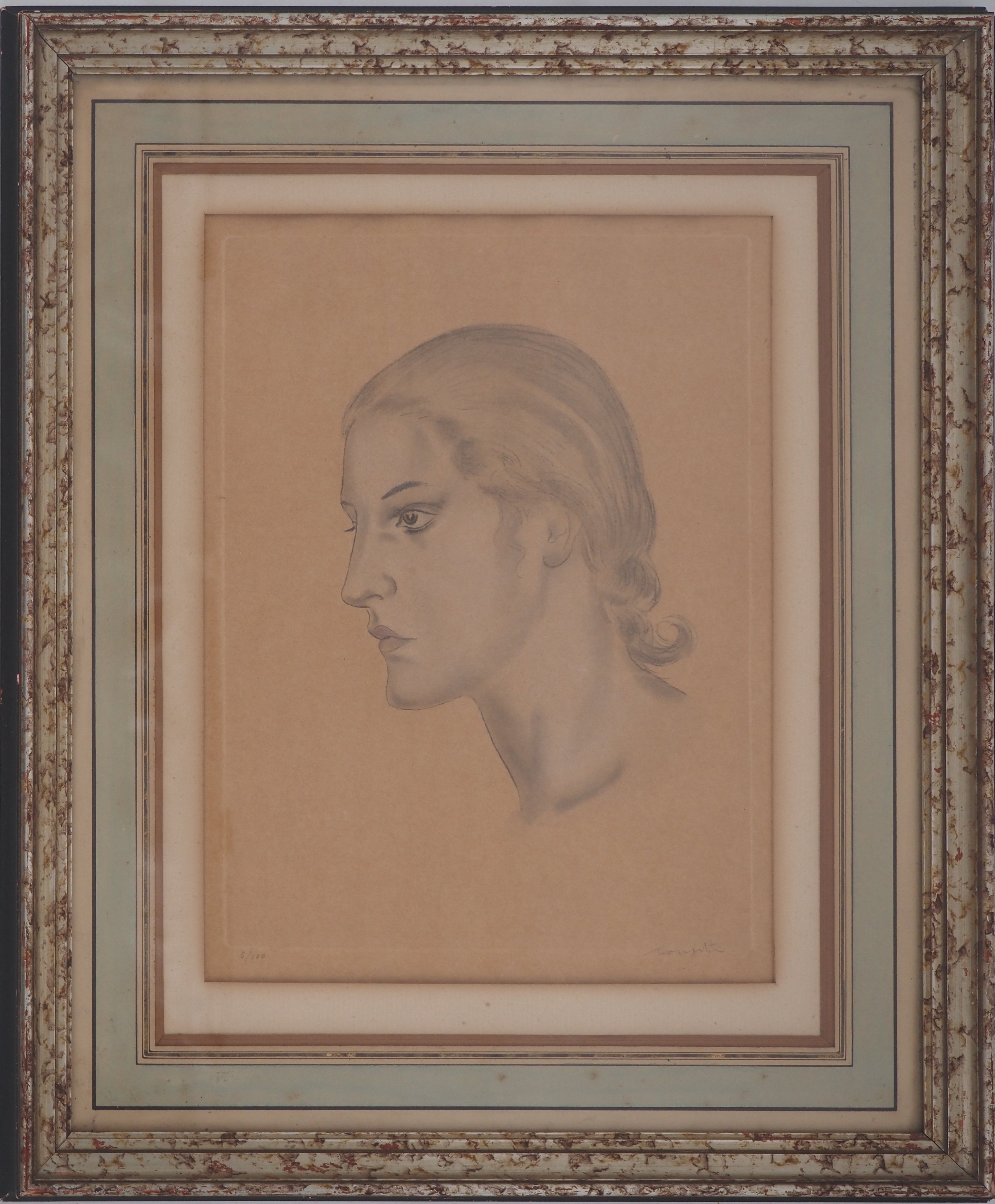 Léonard Tsuguharu FOUJITA - Woman in profile - Original etching, Signed ...