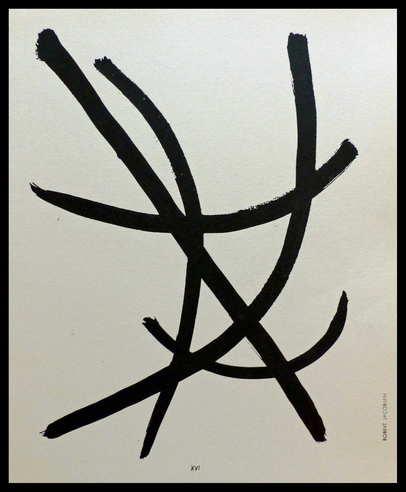 Robert JACOBSEN - Composition, 1952 - pochoir - Art contemporain - Plazzart