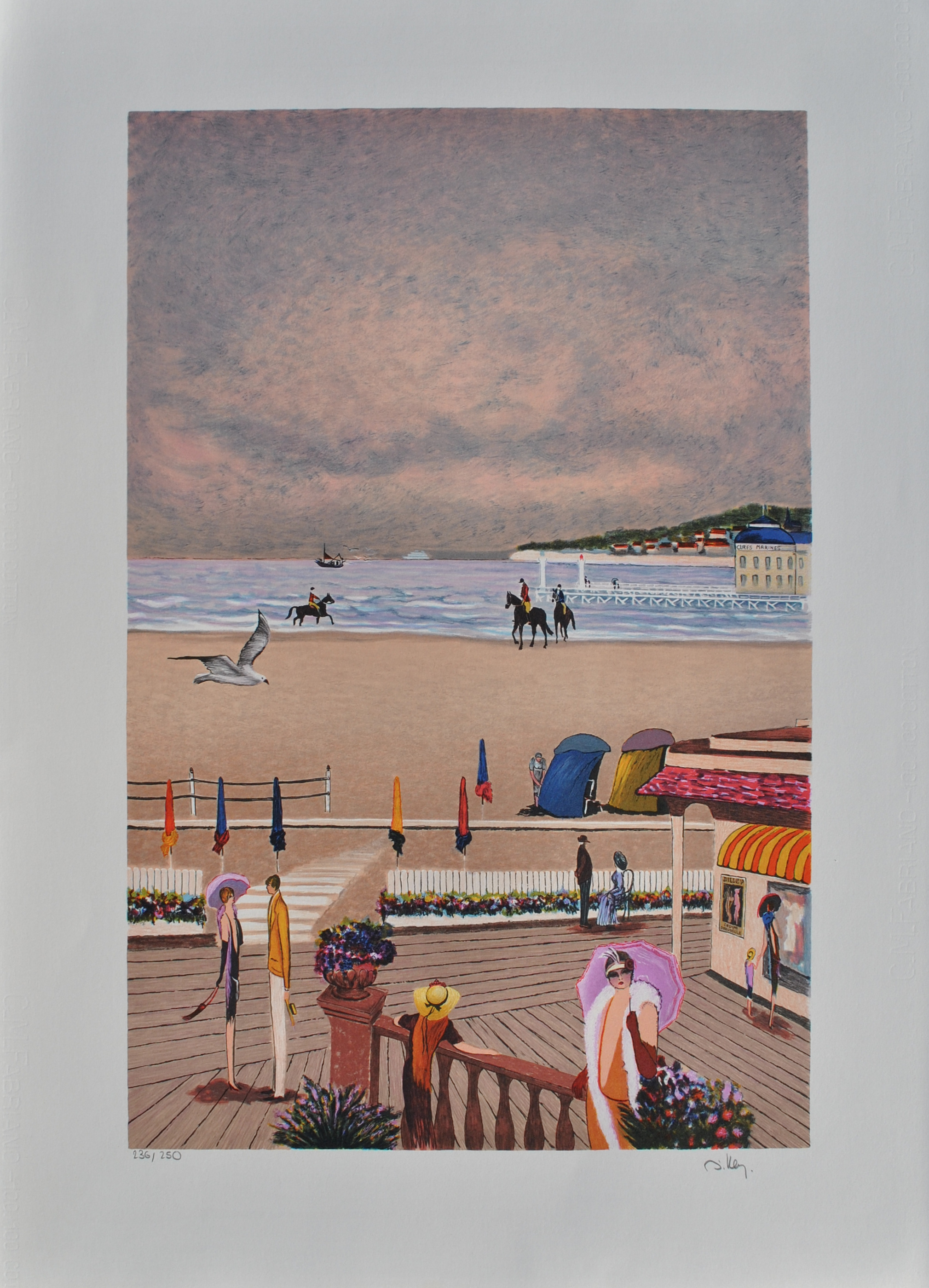 Ramon DILLEY - Les planches de Deauville - Lithographie signée au ...